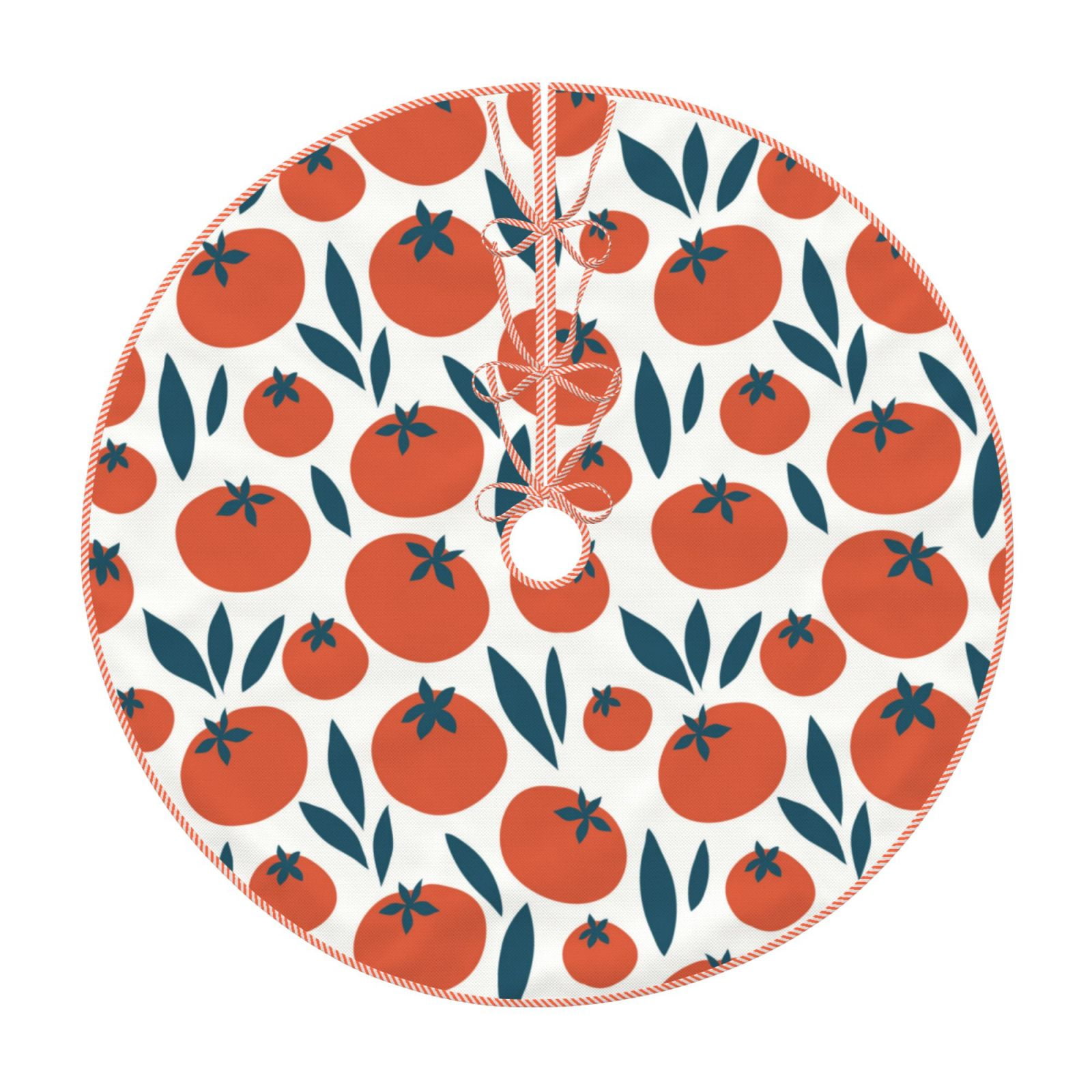 Jgfou Hand Drawn Tomatoes Pattern Christmas Tree Skirt Holiday Part ...