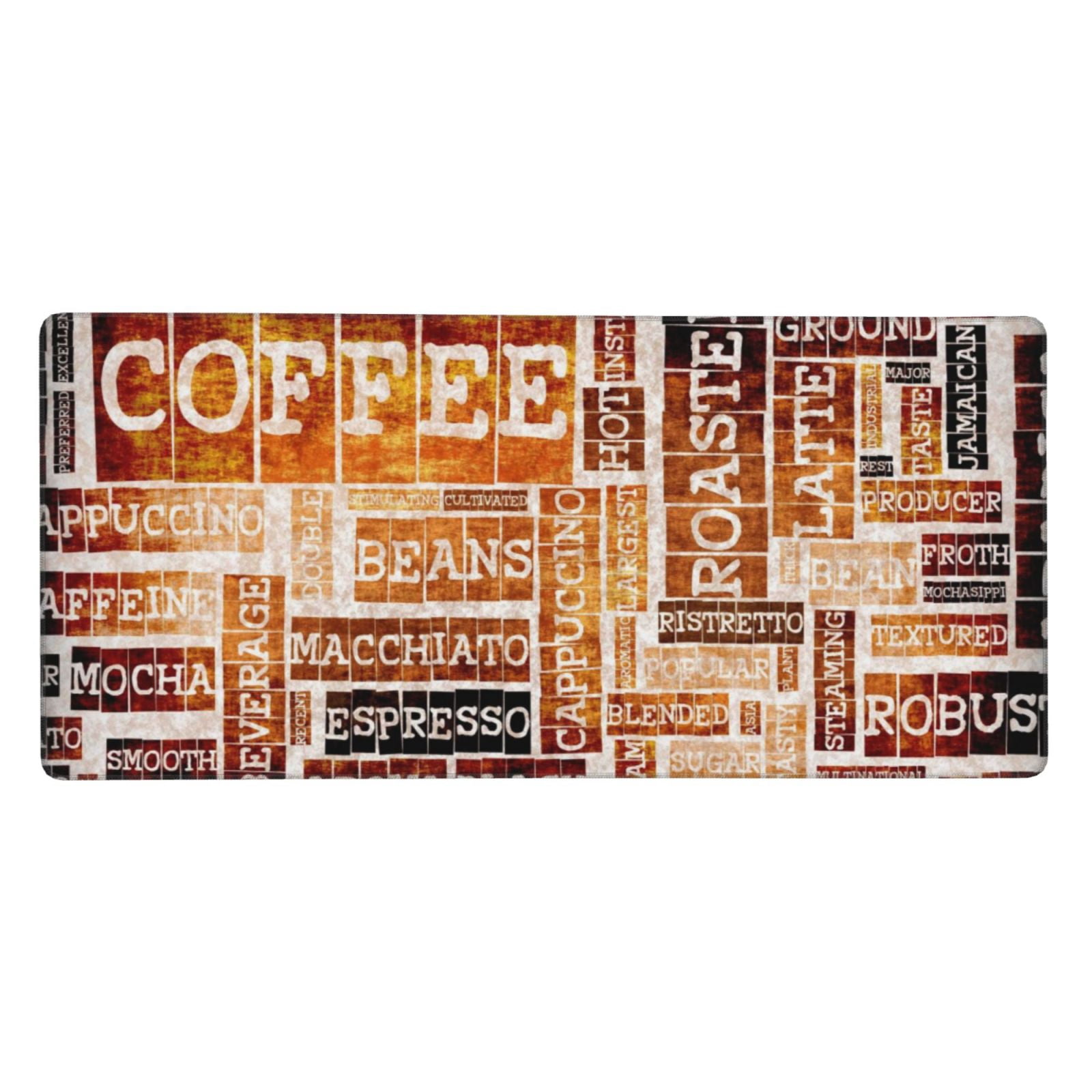 Jgfou Hand Drawn Vintage Coffee Pattern 16x35.5in in Large Gaming Mouse ...