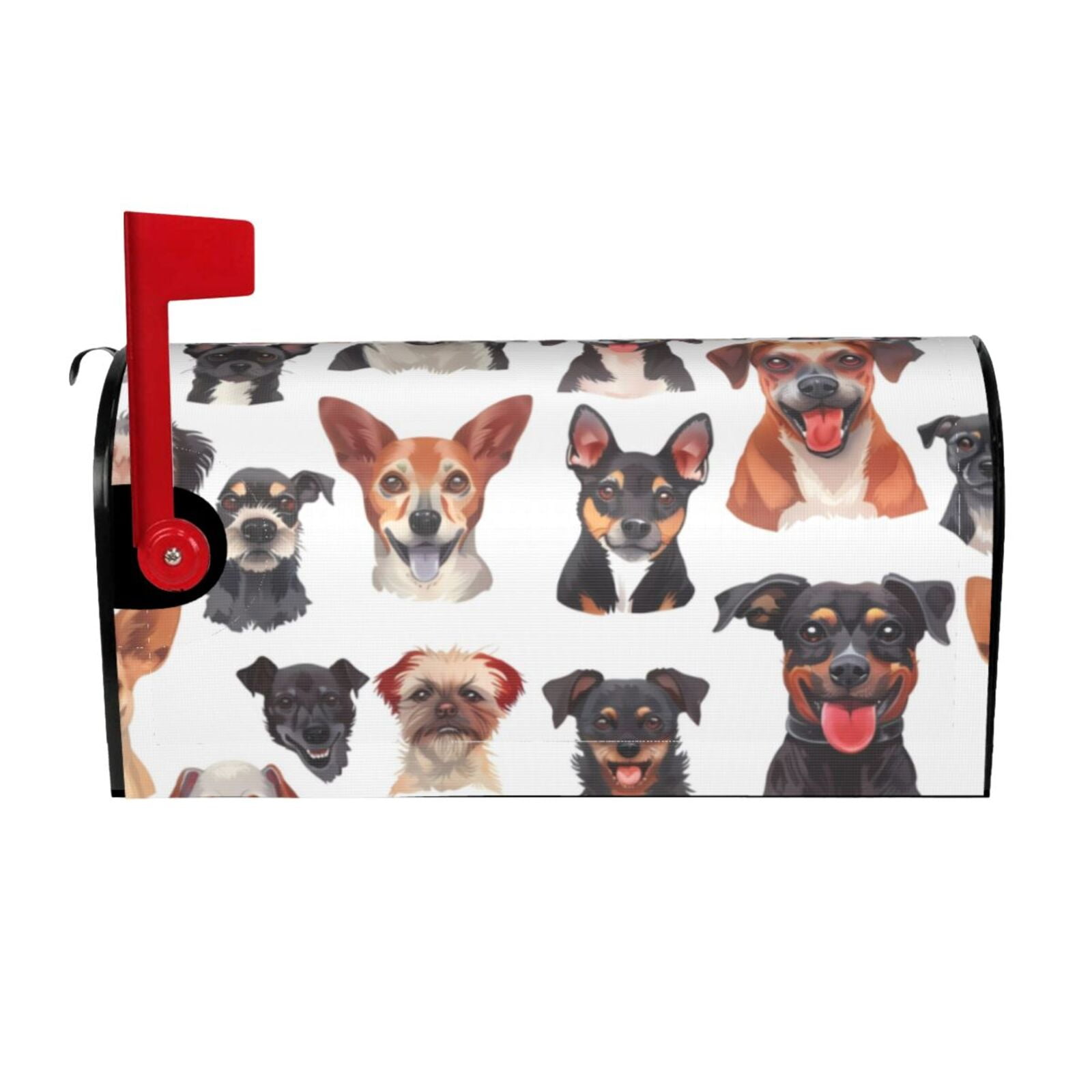 Jgfou Happy Dog Faces Collage Mailbox Covers Magnetic 25.5x21 in ...