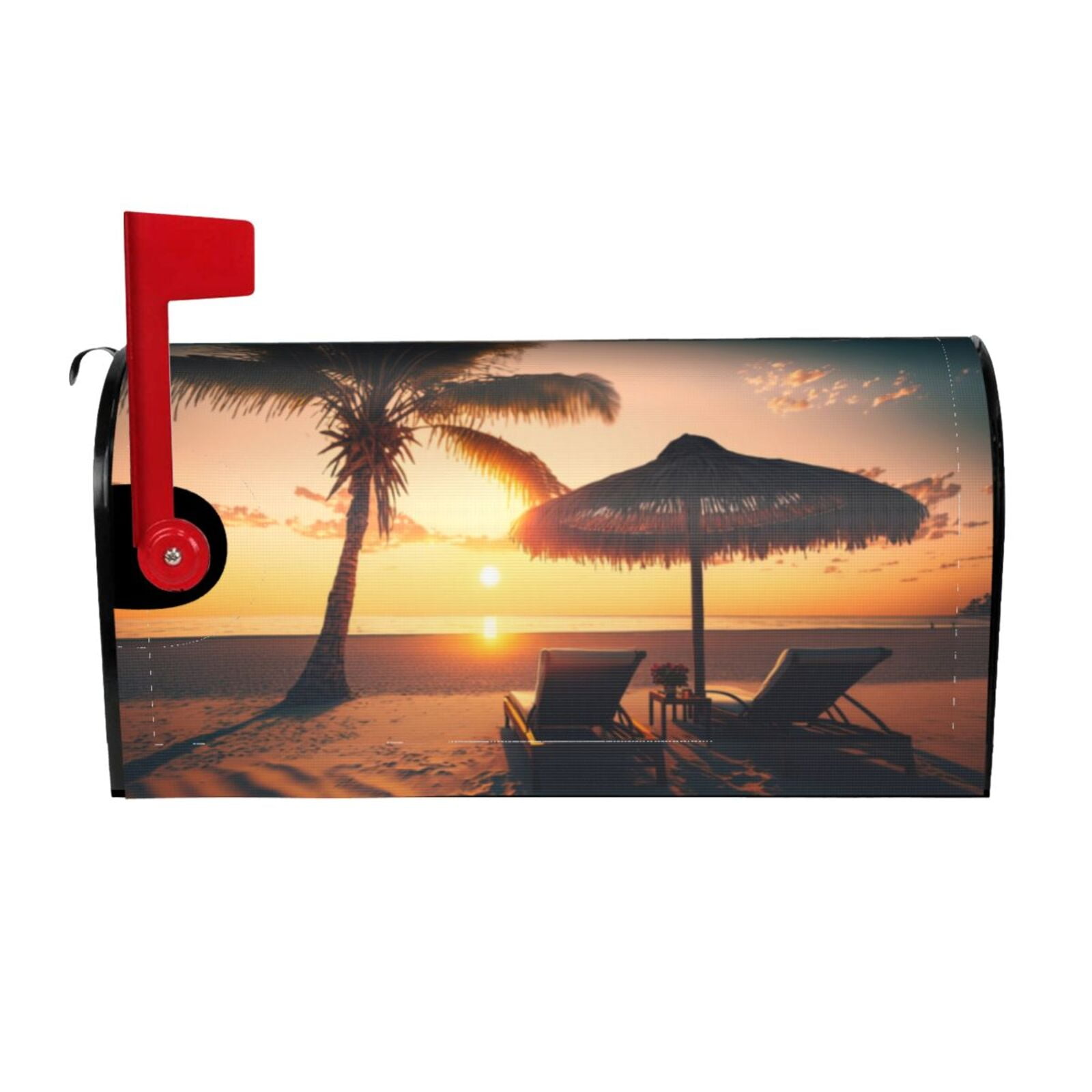 Jgfou Hawaiian Sunset Beach Mailbox Covers Magnetic 21x18 in Mailbox ...