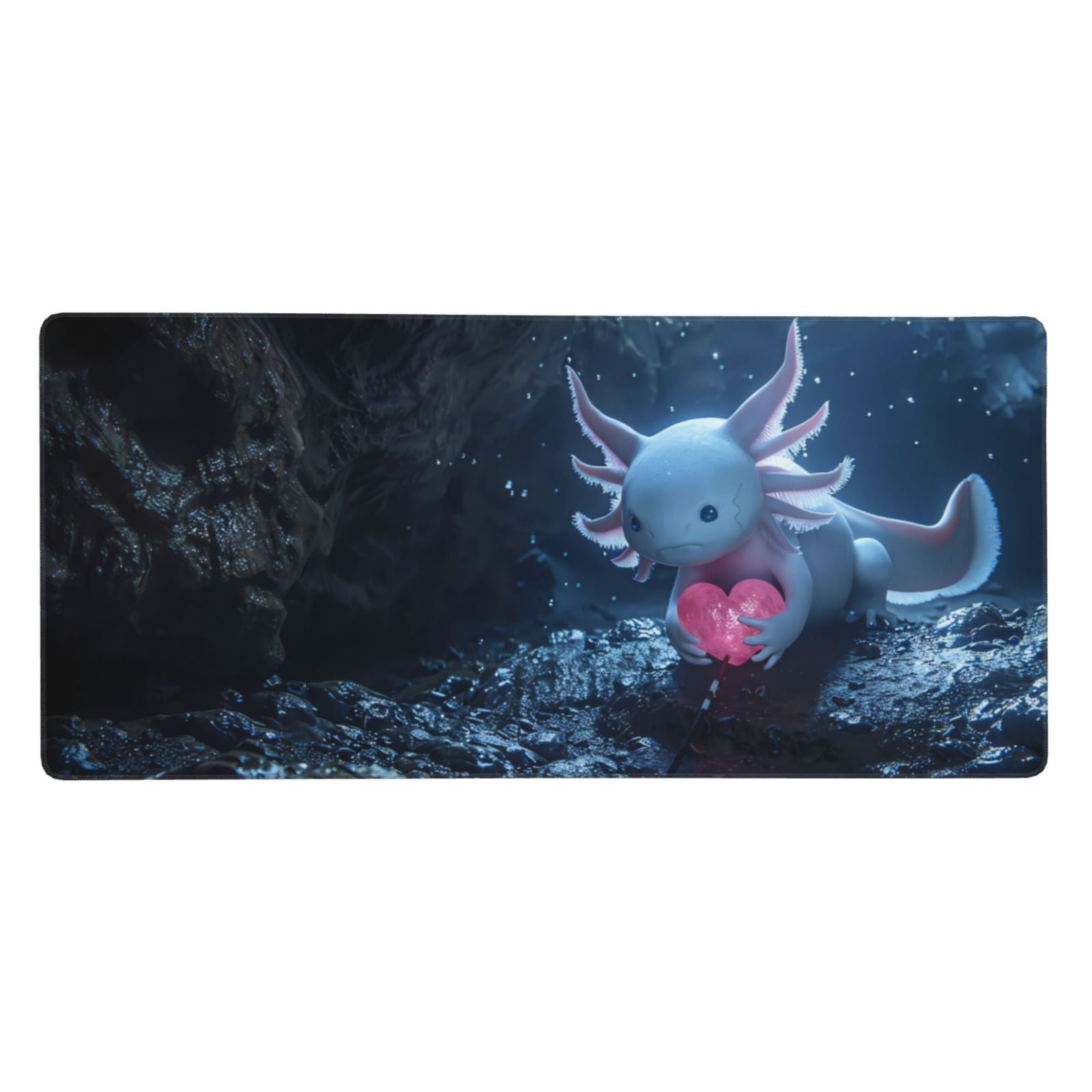 Jgfou Heart Axolotl Pattern 16x35.5in in Large Gaming Mouse Pad with ...
