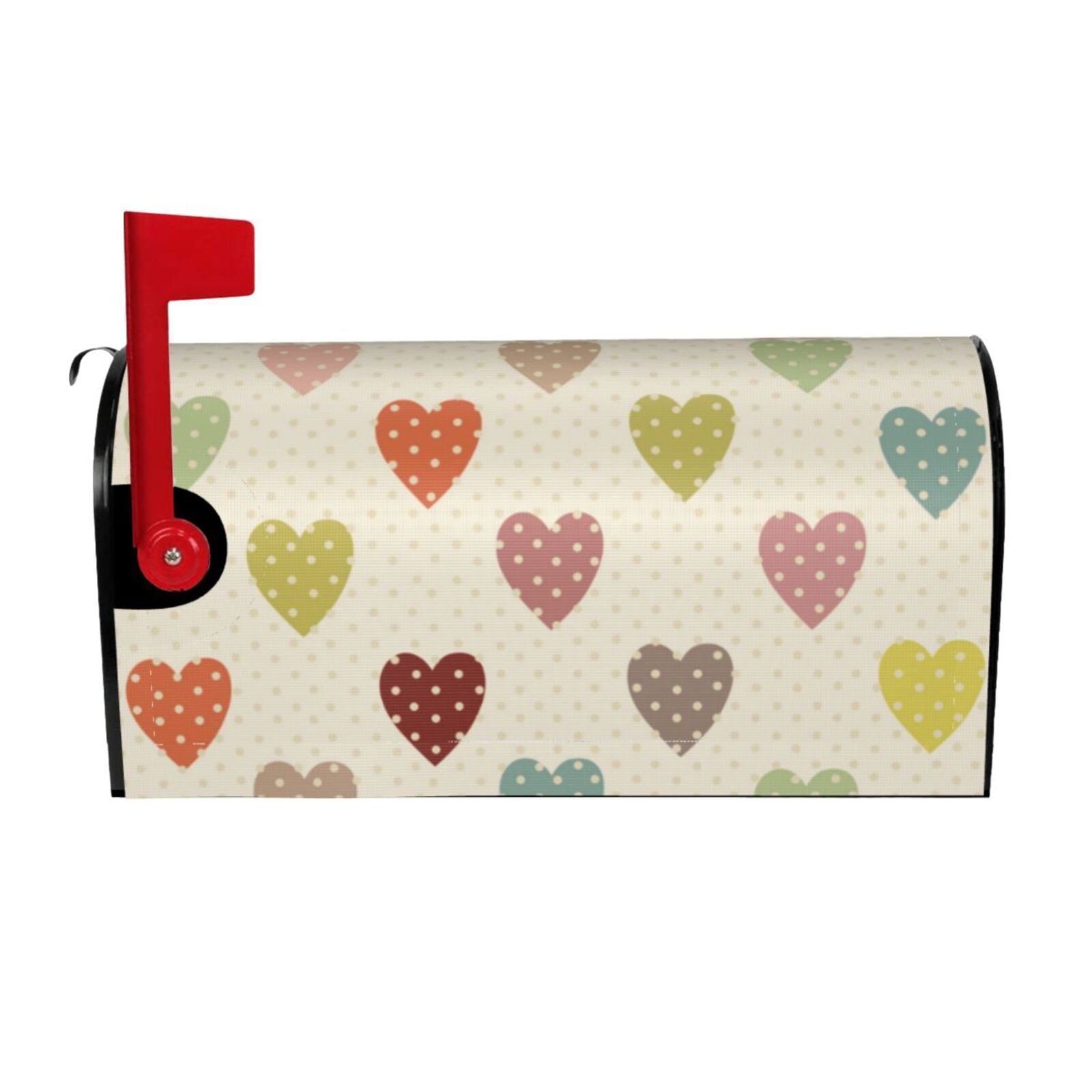 Jgfou Heart Polka Dot Mailbox Covers Magnetic Mailbox Wraps Post Letter ...