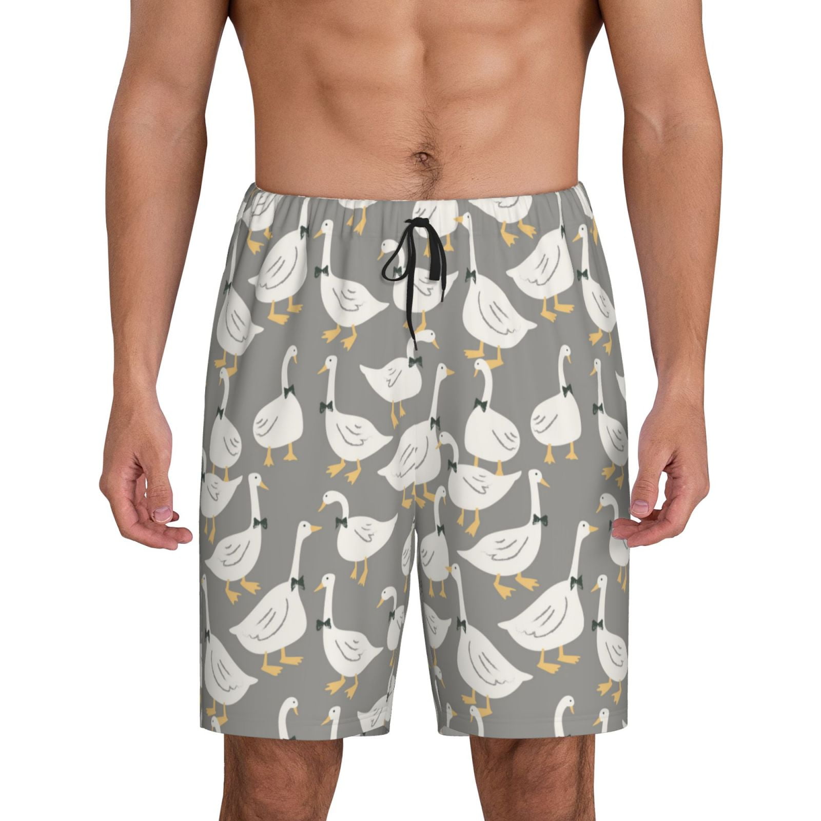 Jgfou Herd of ducks Print Men's Sleepwear Shorts Pajama Bottom Lounge ...