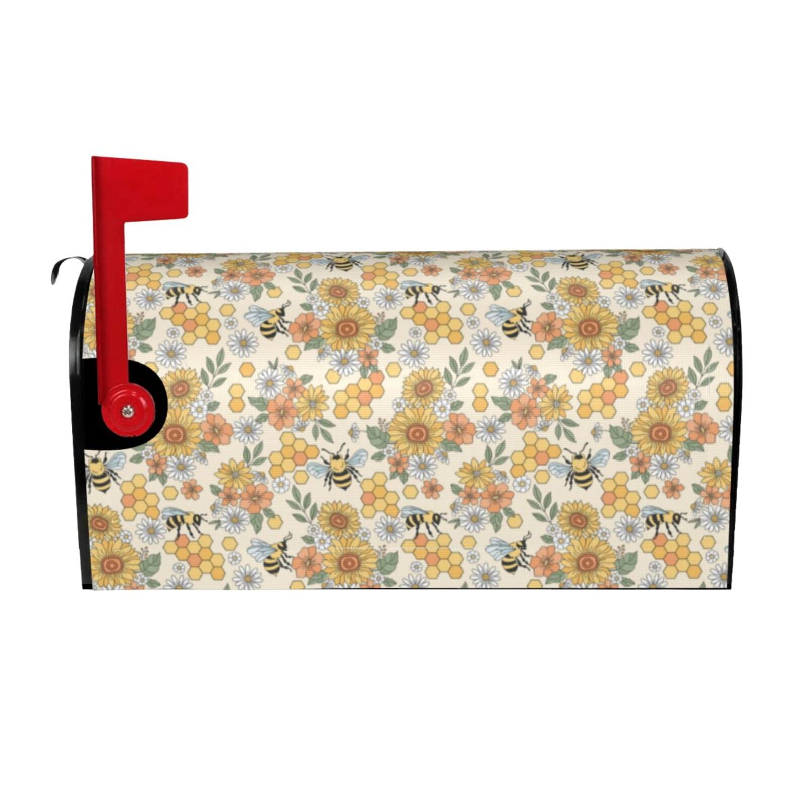 Jgfou Hippie Bee Honeycomb Mailbox Covers Magnetic 21x18 in Mailbox ...