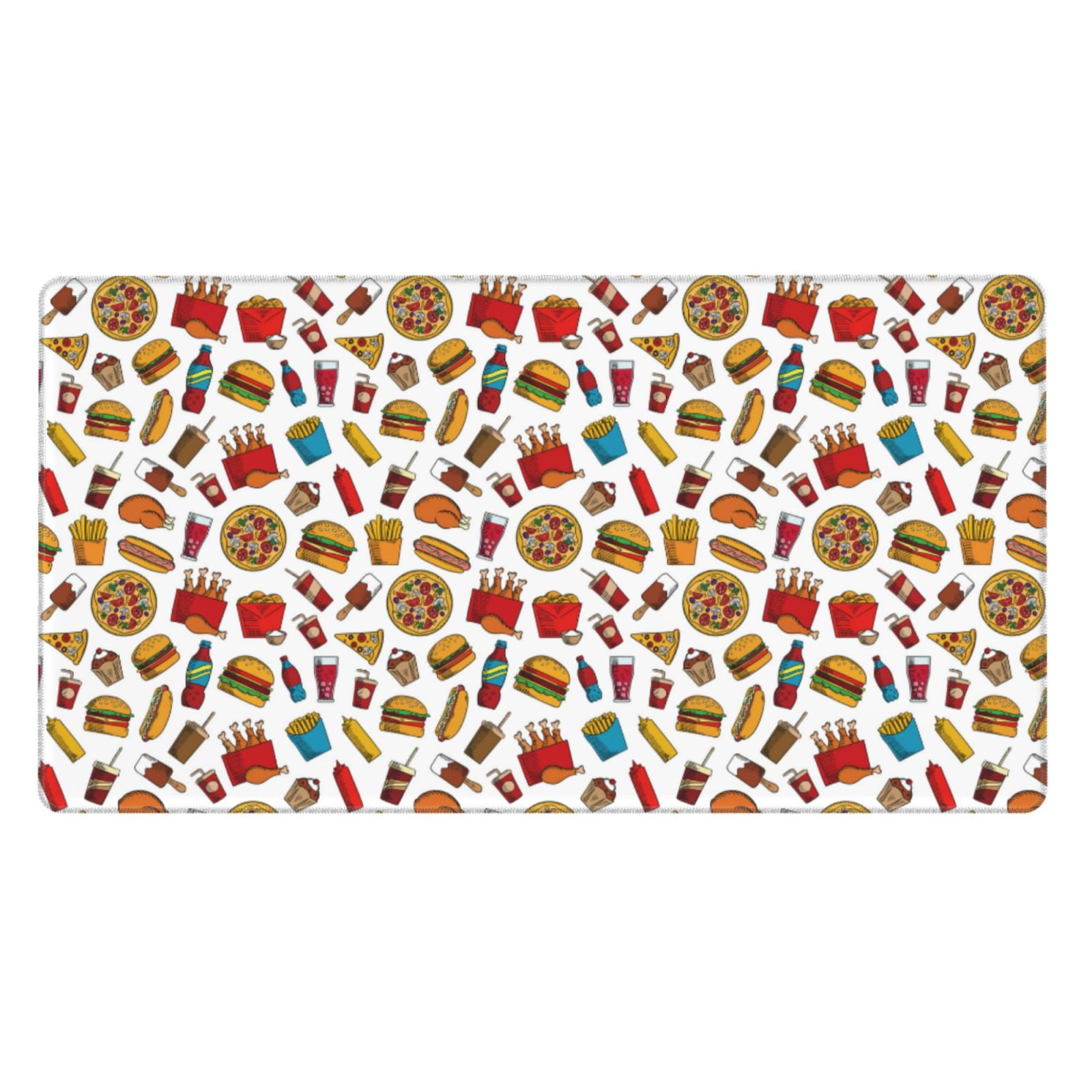 Jgfou Hot Dog Pizza Style Large Gaming Mouse Pad Desk Mat Long Non-Slip ...