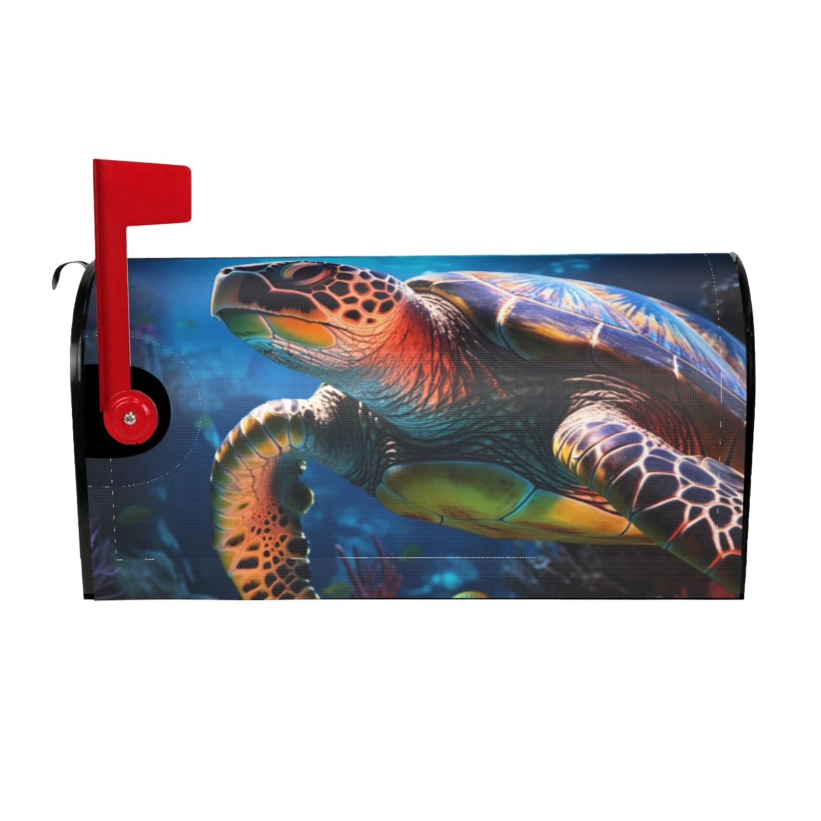 Jgfou Ice Blue Ocean Sea Turtle Mailbox Covers Magnetic 21x18 in ...
