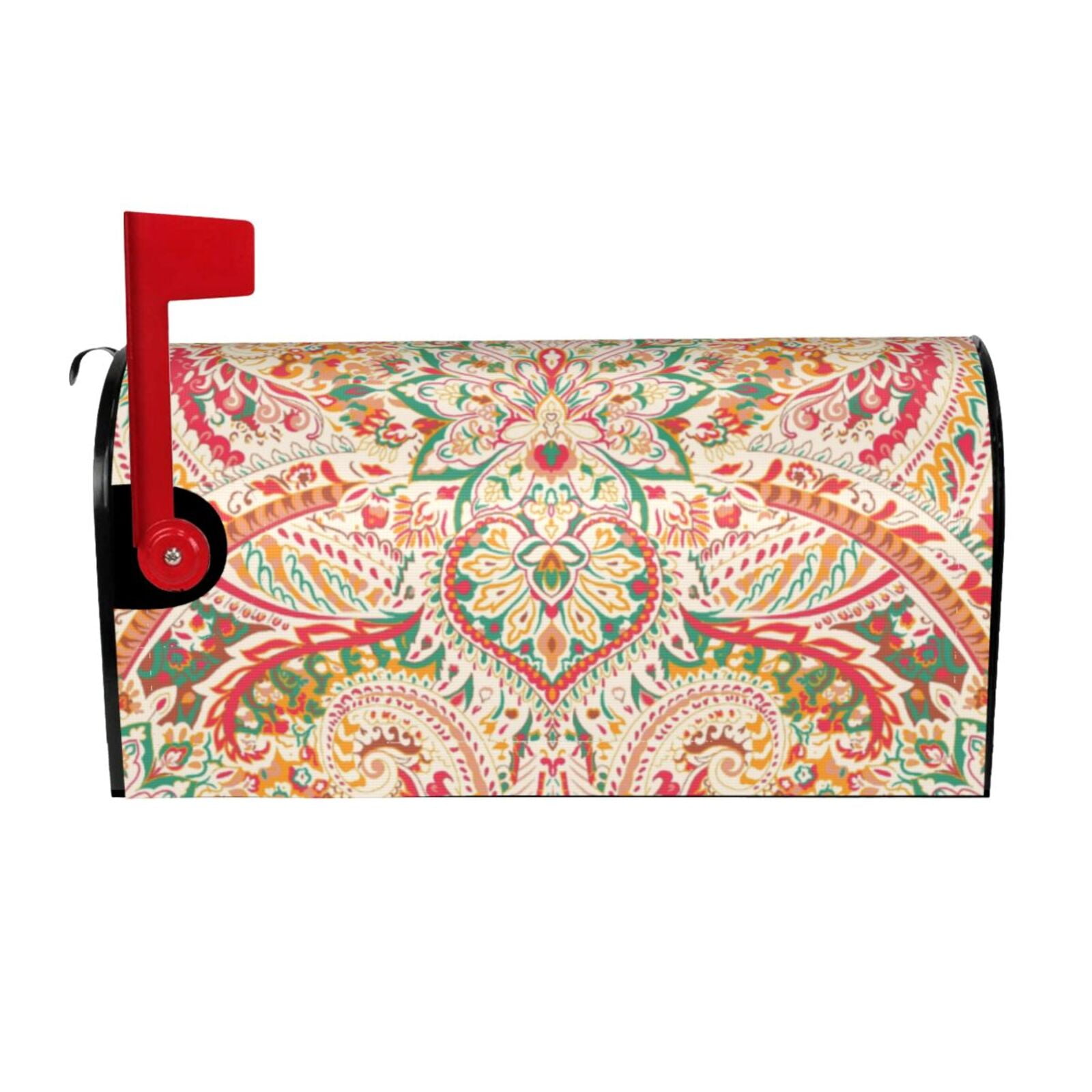 Jgfou Indian Paisley 1 Mailbox Covers Magnetic 21x18 in Mailbox Wraps ...