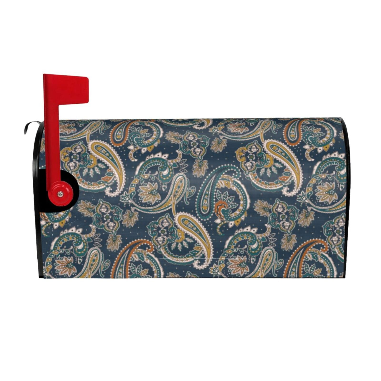 Jgfou Indian Paisley 2 Mailbox Covers Magnetic 21x18 in Mailbox Wraps ...