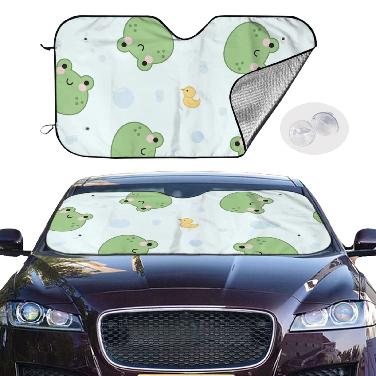 Jgfou Kawaii Frogs Windshield Sun Shades,Car Sun Shade for Front Window ...