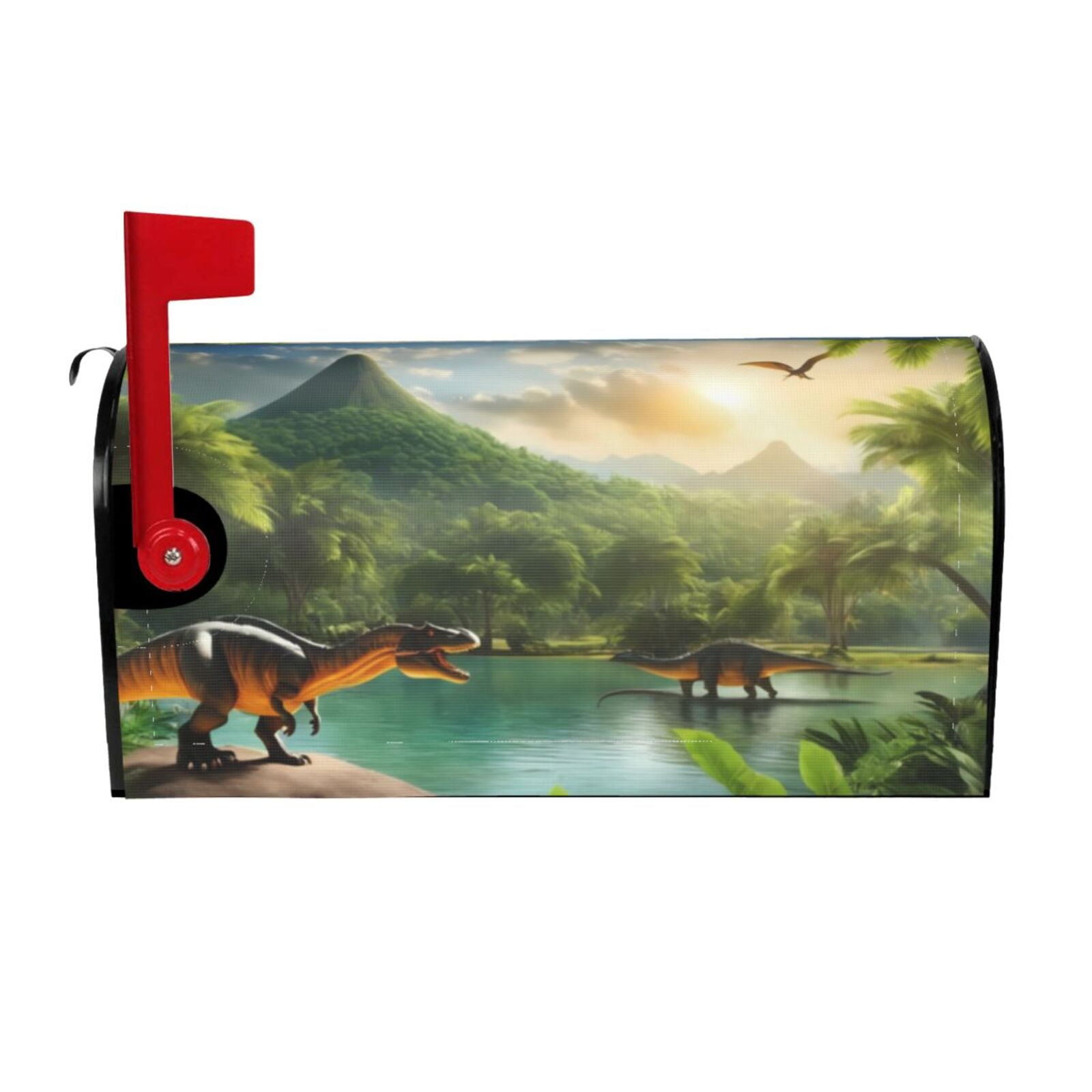 Jgfou Lake Forest Dinosaur Mailbox Covers Magnetic 25.5x21 in Mailbox ...