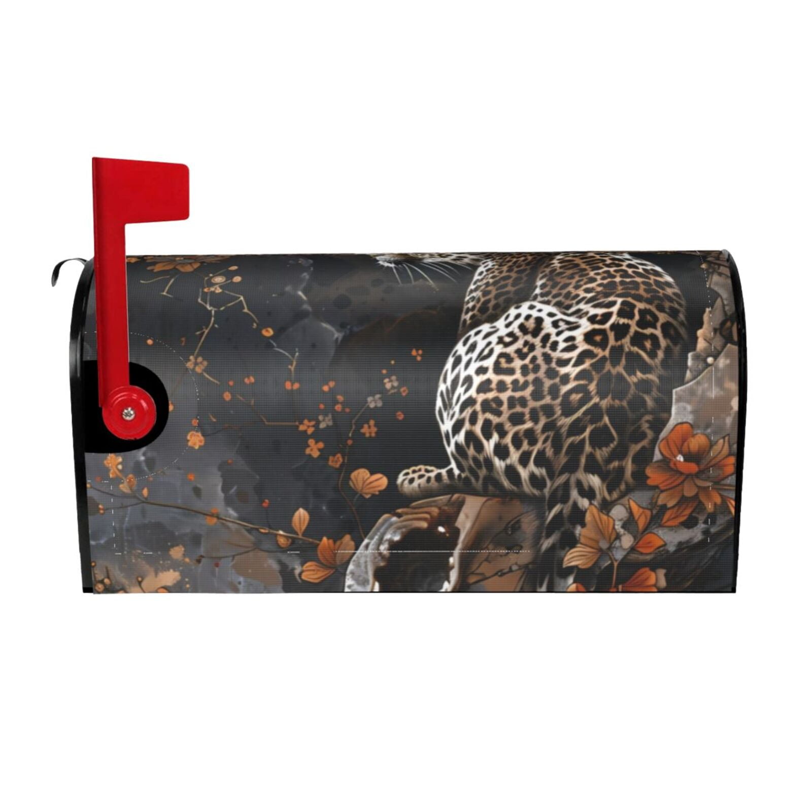 Jgfou Leopard On Tree Branch Mailbox Covers Magnetic 21x18 in Mailbox ...