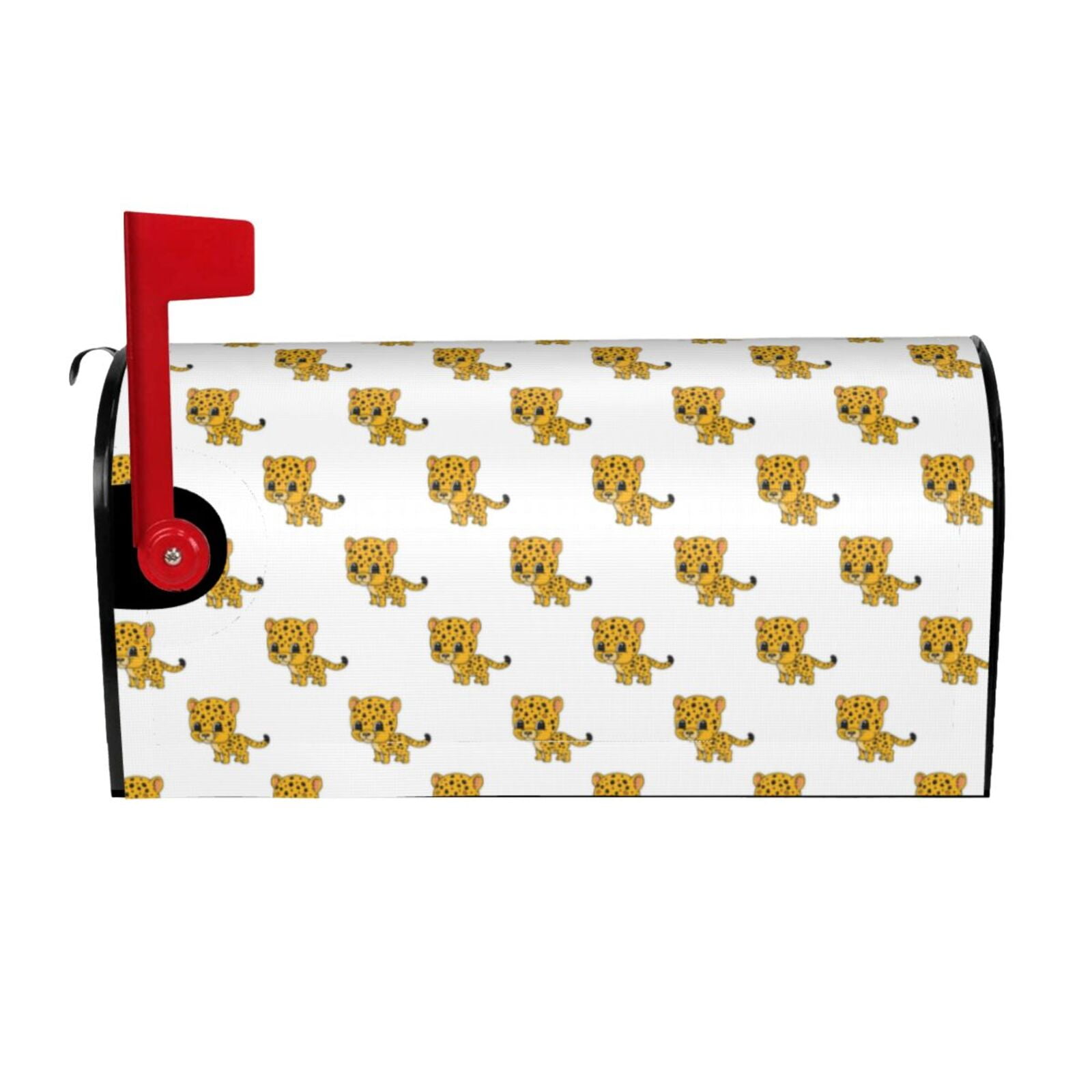 Jgfou Leopard Print Mailbox Covers Magnetic 21x18 in Mailbox Wraps Post ...