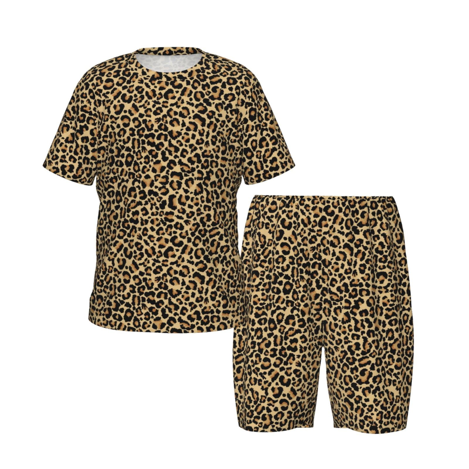 Jgfou Leopard Print Print Short Set Pajamas for Boys Girls Cotton ...