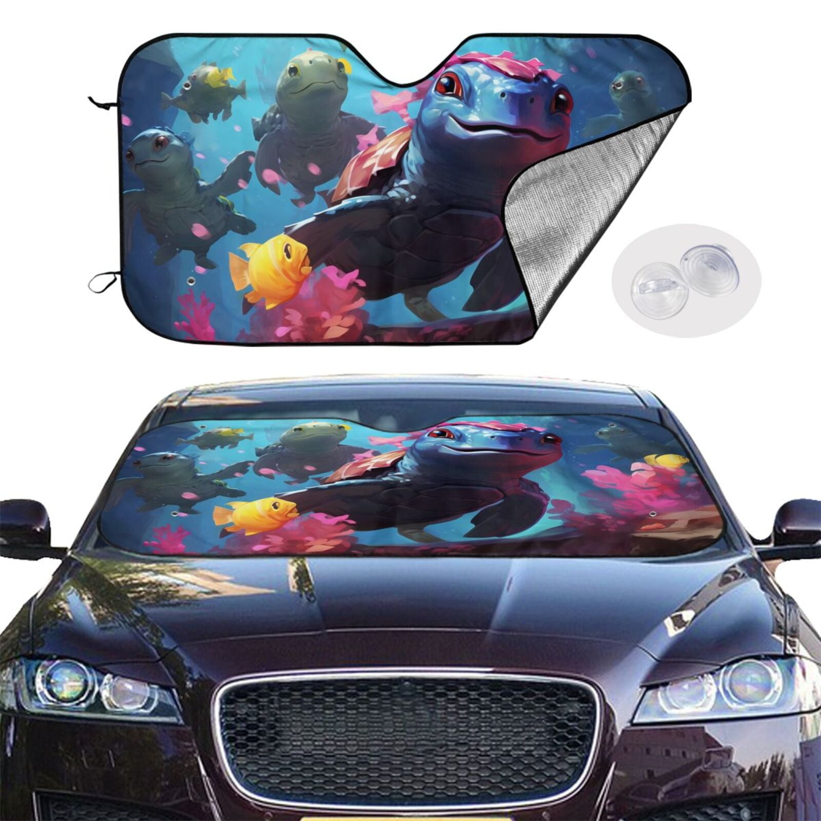 Jgfou Lively Cute Turtle Windshield Sun Shades,Car Sun Shade for Front ...