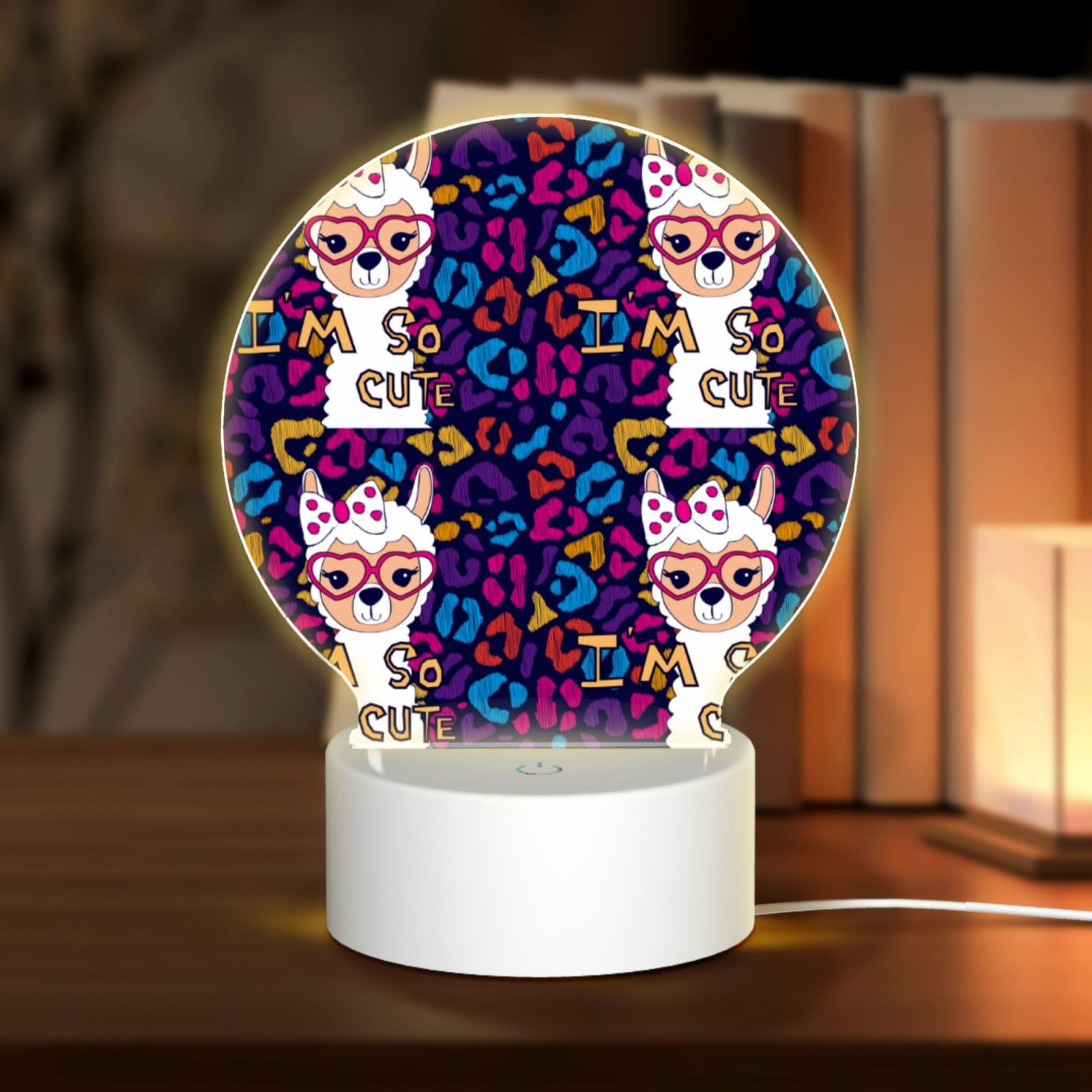 Jgfou Llama Alpaca LED Night Light Lamp Base + Acrylic, Adjustable 3 ...
