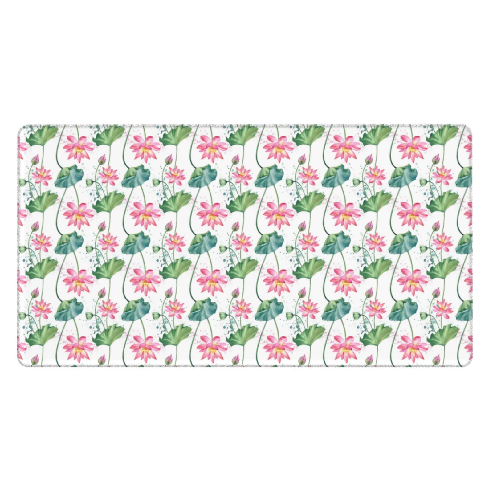 Jgfou Lotus Flower Style Large Gaming Mouse Pad Desk Mat Long Non-Slip ...