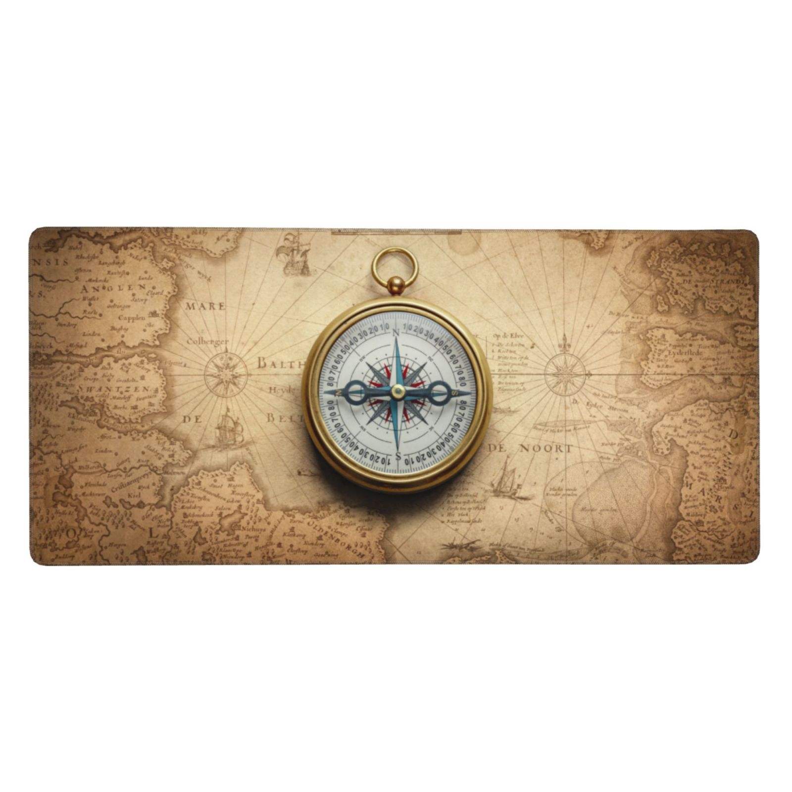 Jgfou Magnetic Old Compass On World Map Pattern 16x35.5in in Large ...