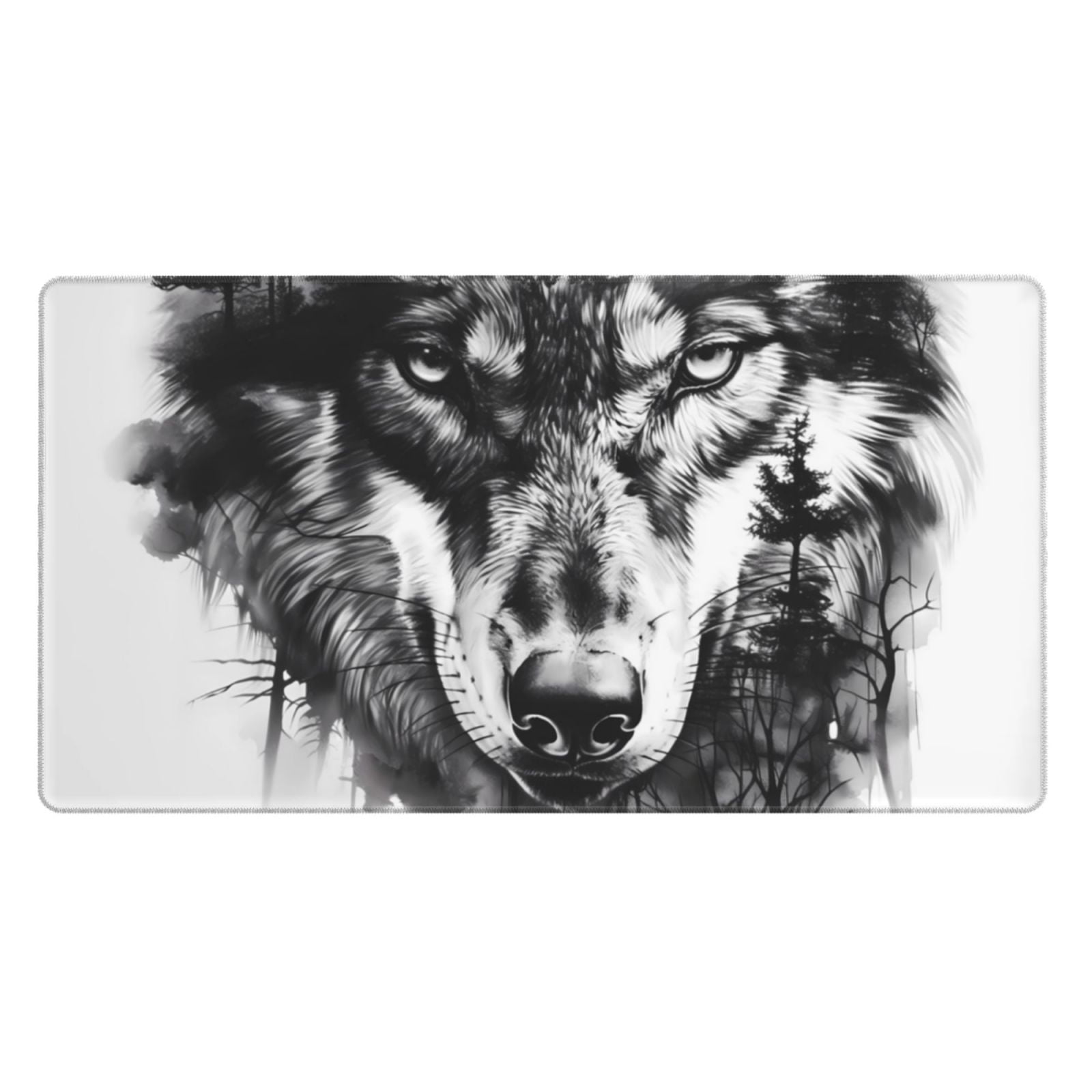 Jgfou Majestic Wolf Landscape Style Large Gaming Mouse Pad Desk Mat ...