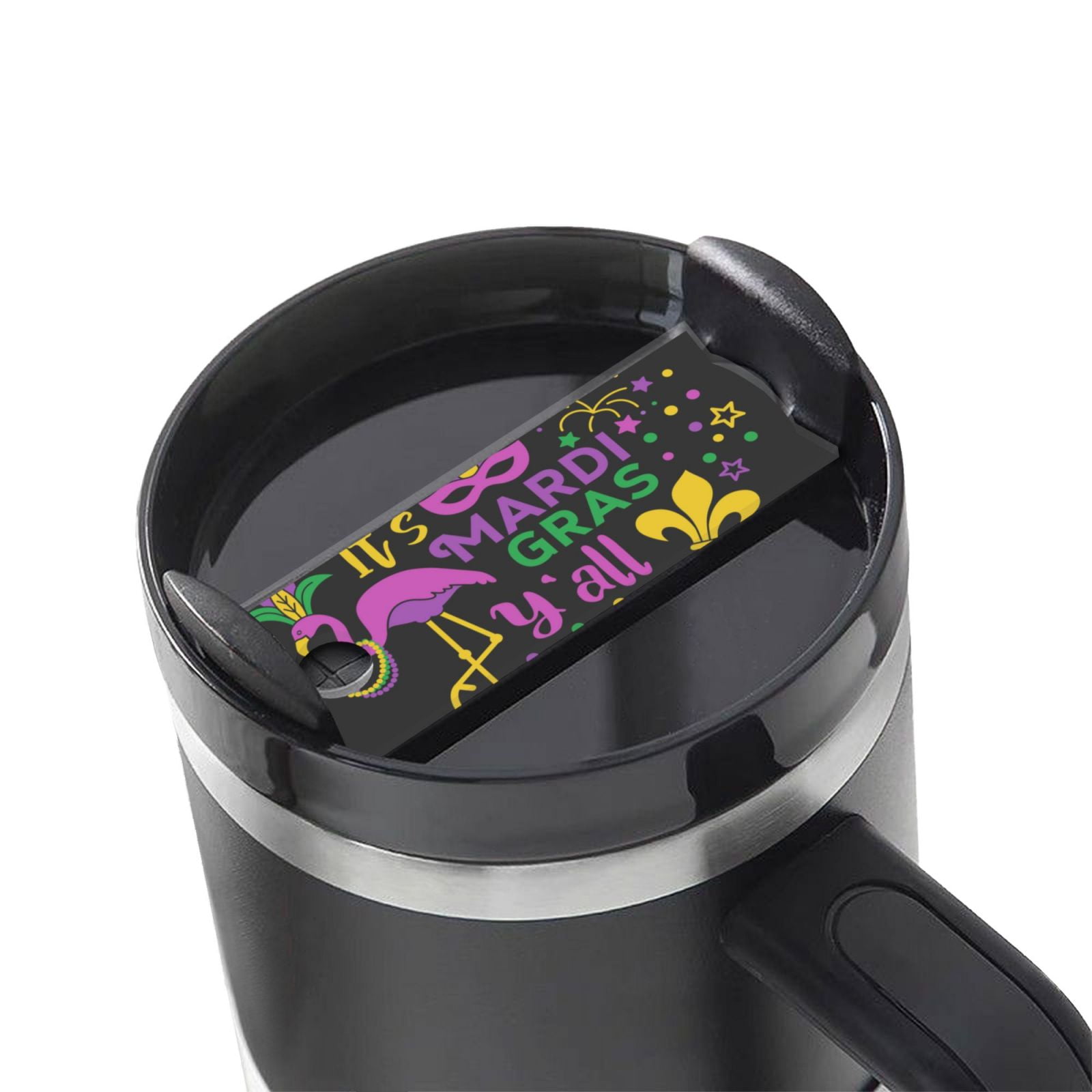 Jgfou Mardi Gras with Flamingo Print Acrylic Name Plates with Lid ...