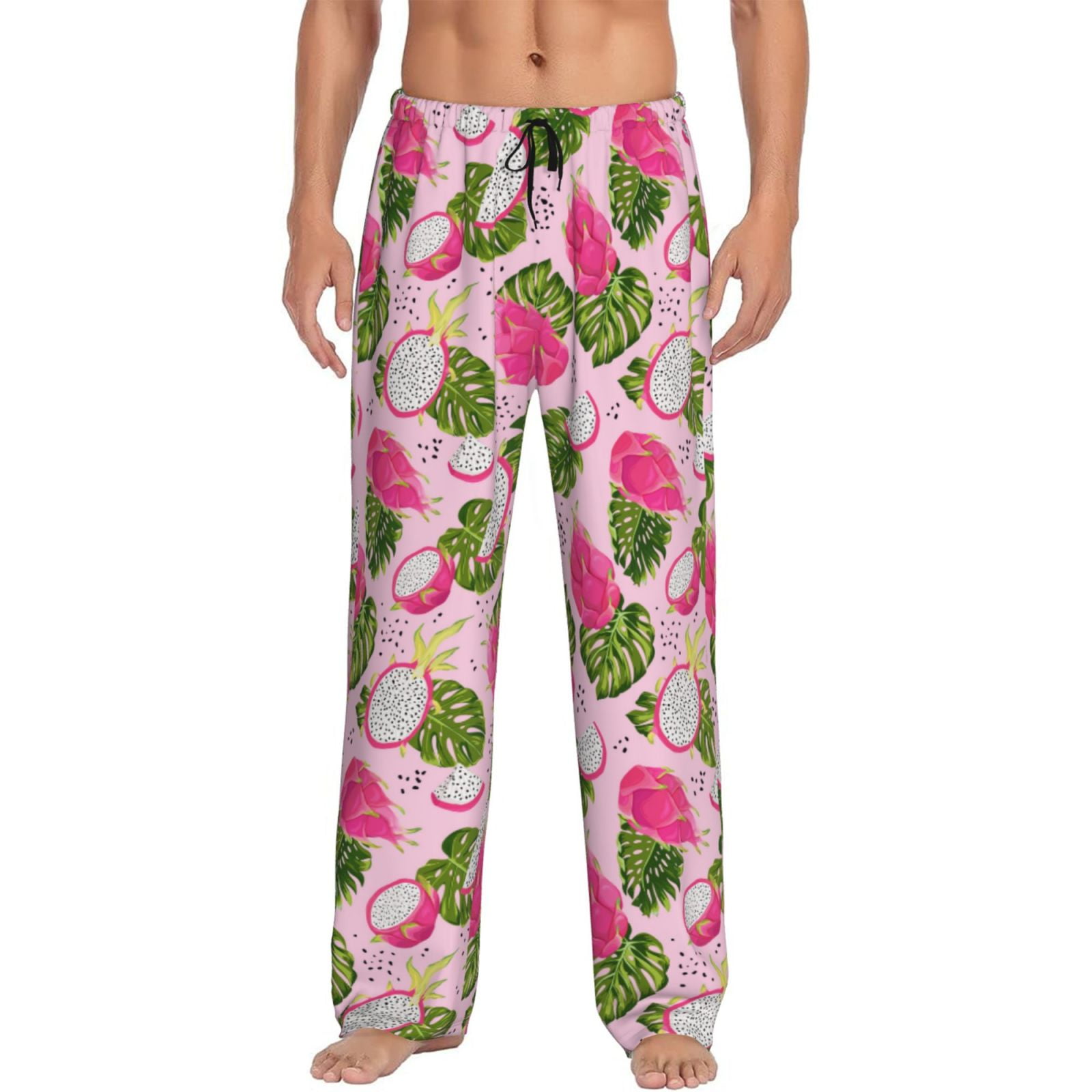 Jgfou Mens Pajama Pants Dragon Fruits for Sleep Lounge Pants Drawstring ...