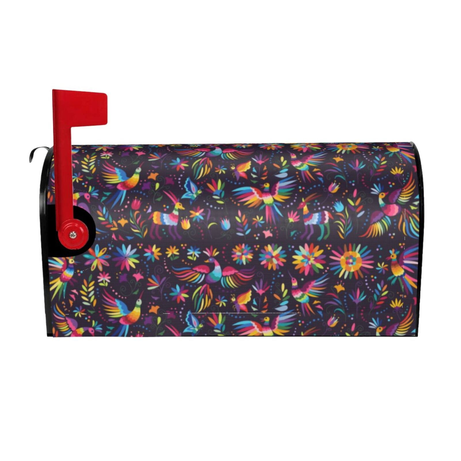 Jgfou Mexican Flowers Birds Mailbox Covers Magnetic Mailbox Wraps Post ...