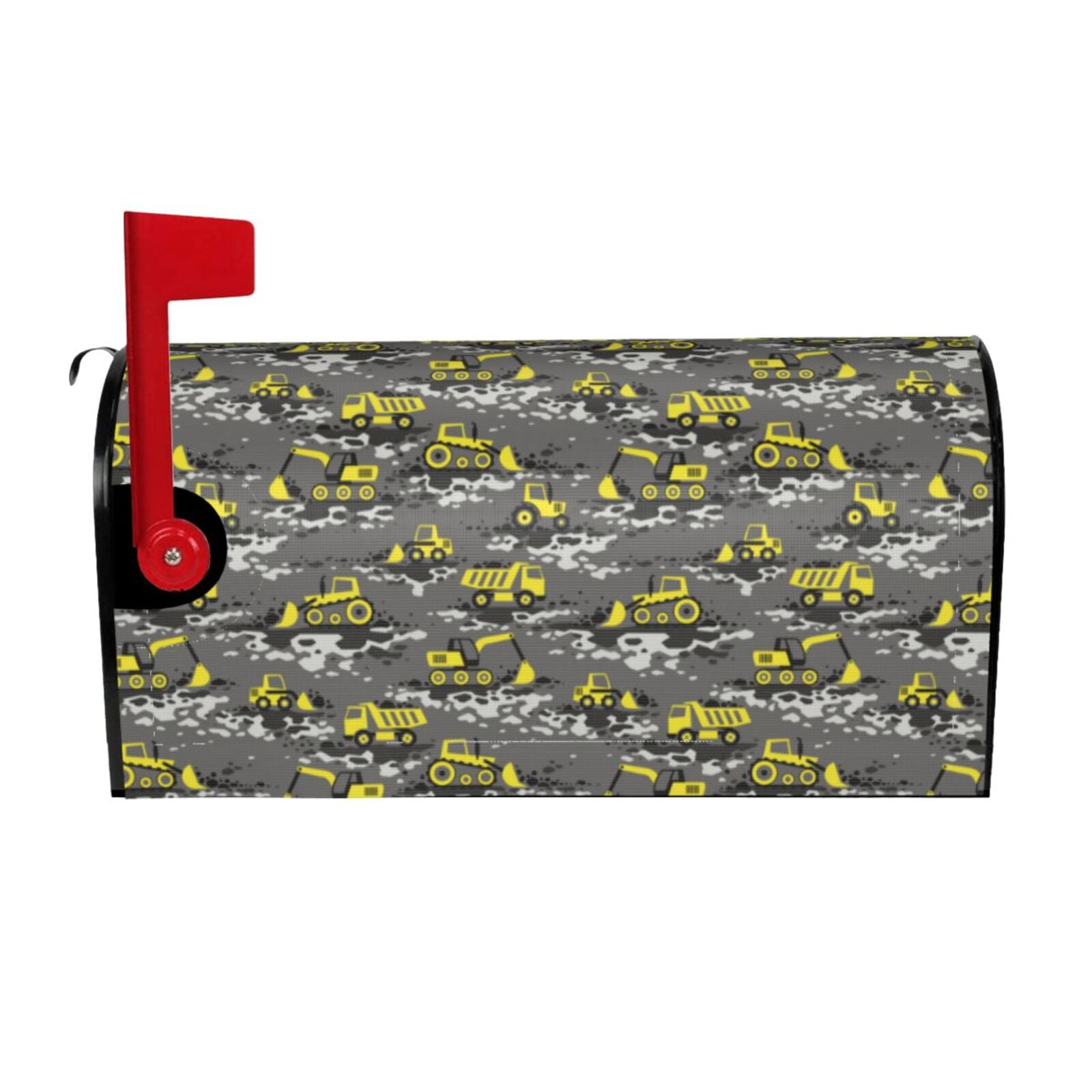 Jgfou Modern Yellow Excavator Mailbox Covers Magnetic Mailbox Wraps ...