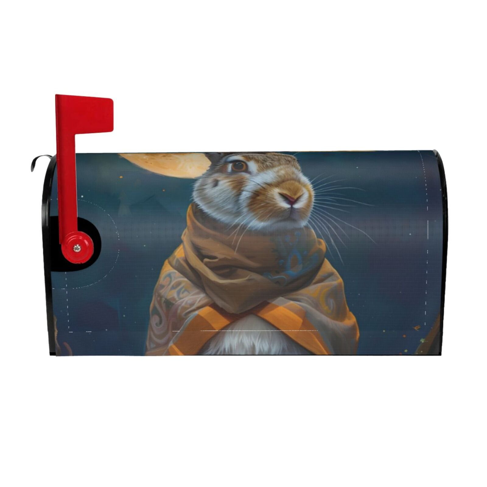 Jgfou Moon Night Sky Cute Rabbit Mailbox Covers Magnetic Mailbox Wraps ...