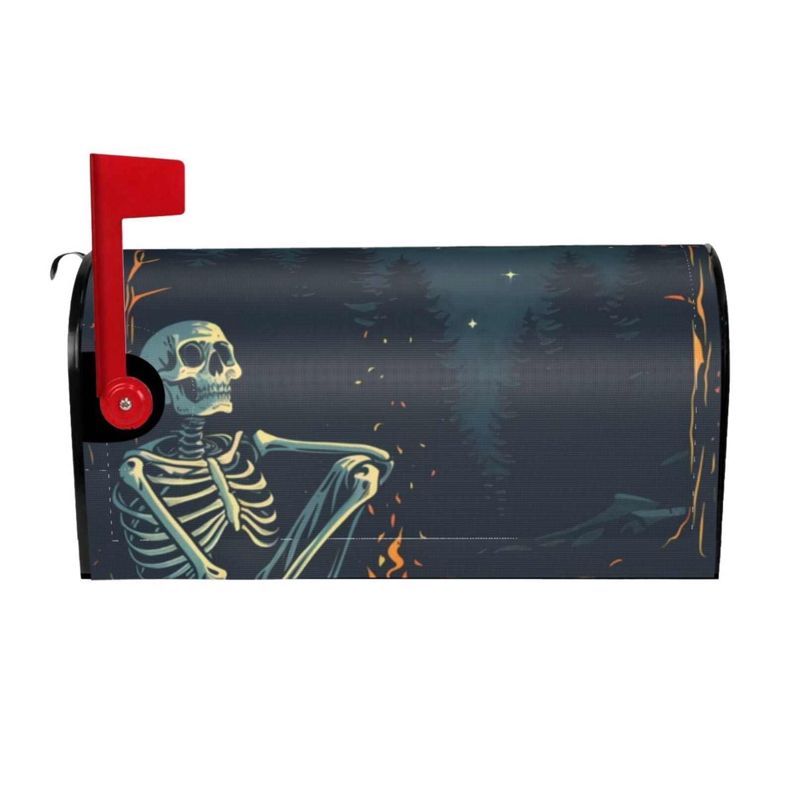 Jgfou Moonlit Skeleton Campfire Mailbox Covers Magnetic 25.5x21 in ...