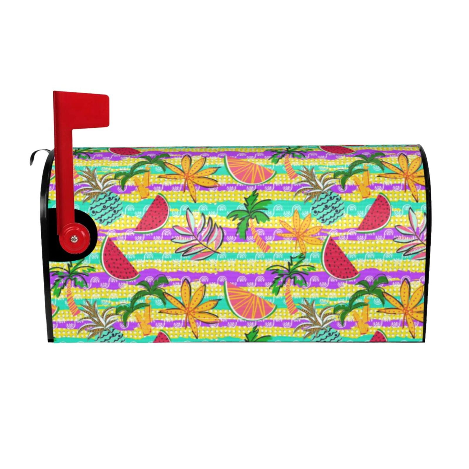 Jgfou Multicolored Tropical Mailbox Covers Magnetic Mailbox Wraps Post ...