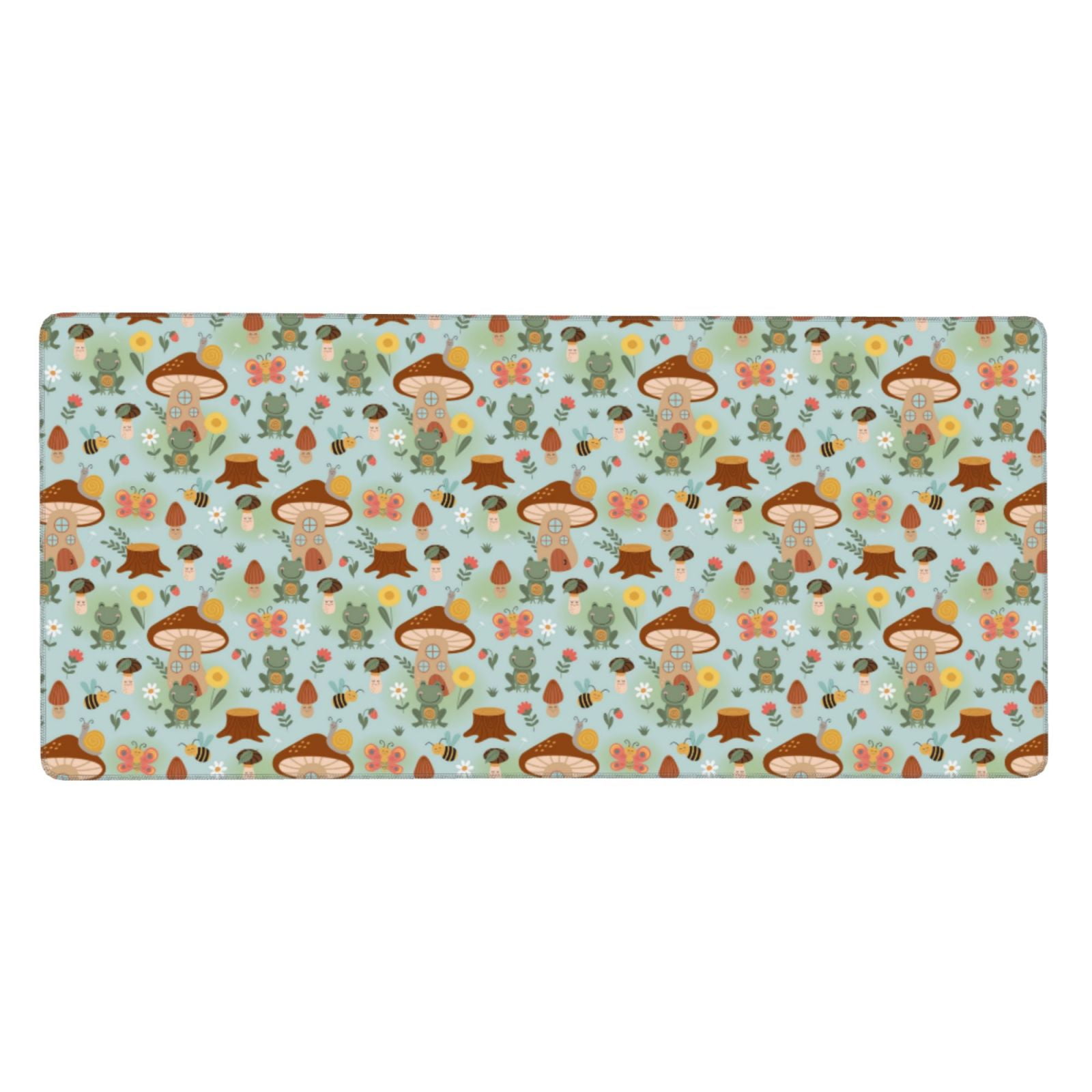 Jgfou Mushroom House Insect Frog Pattern 16x35.5in in Large Gaming ...
