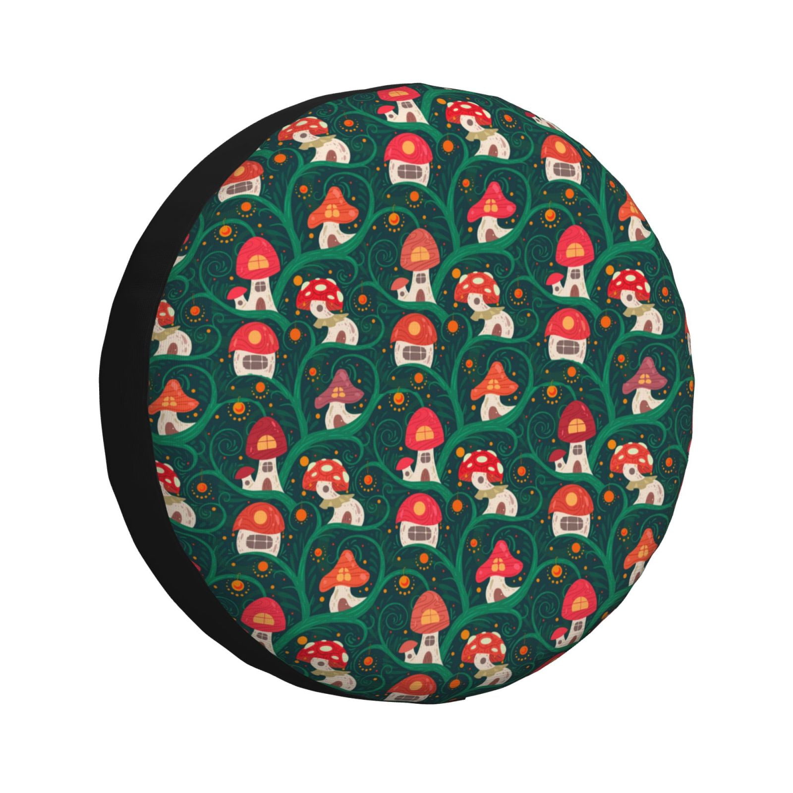 Jgfou Mushroom House Print Spare Tire Cover Weatherproof Sun Protection ...