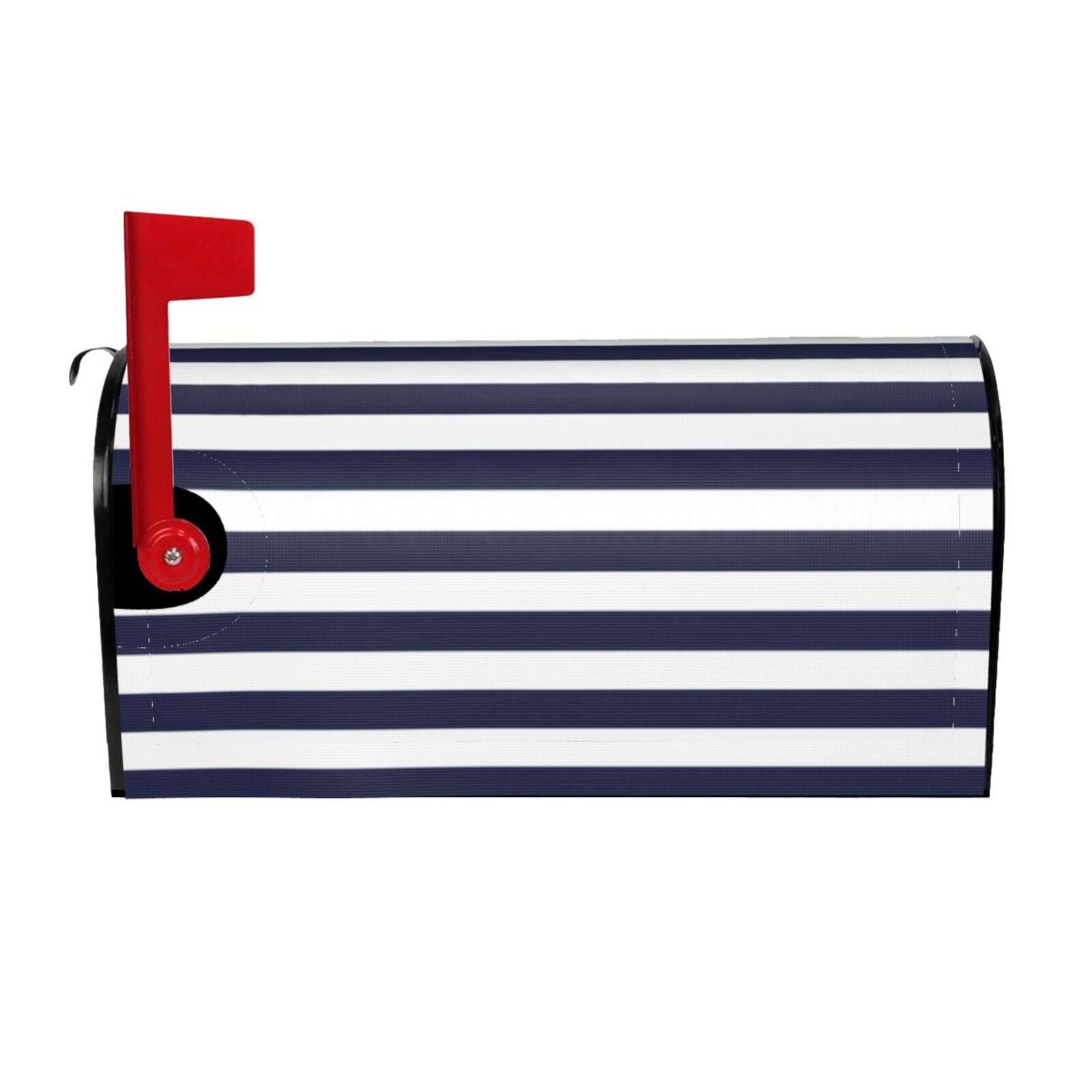 Jgfou Navy Blue And White Stripes Mailbox Covers Magnetic 25.5x21 in ...