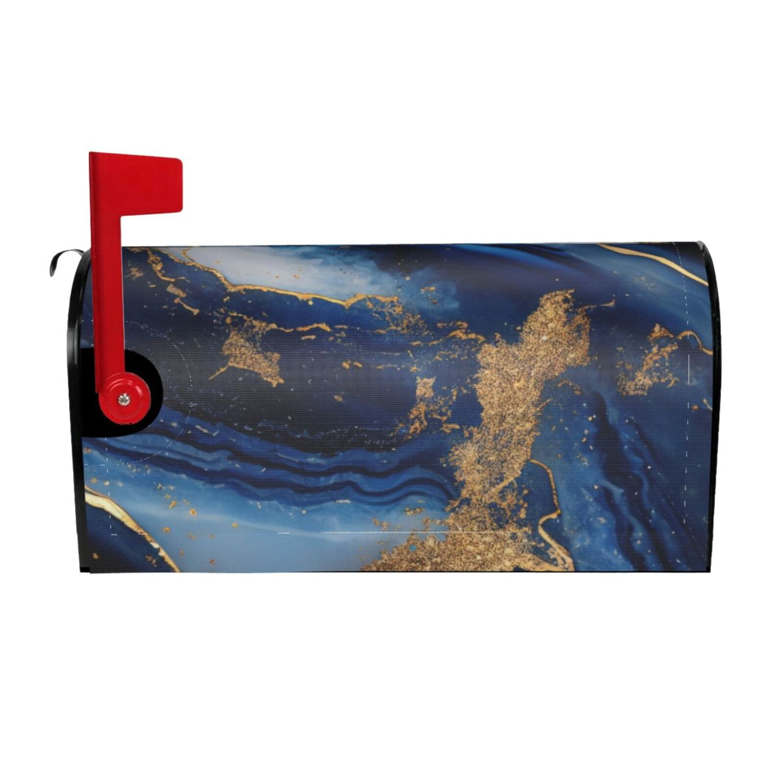 Jgfou Navy Blue Marble Mailbox Covers Magnetic 21x18 in Mailbox Wraps ...
