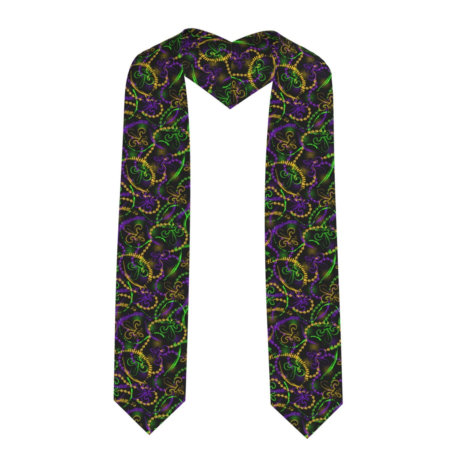 Jgfou Neon Mardi Gras Print Graduation Stoles, Unisex Adult Graduation ...