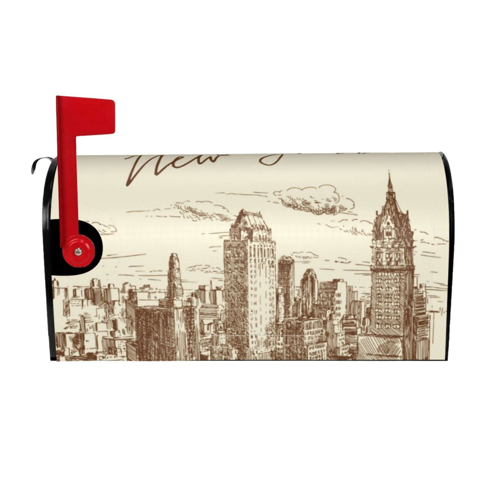 Jgfou New York Mailbox Covers Magnetic 25.5x21 in Mailbox Wraps Post ...