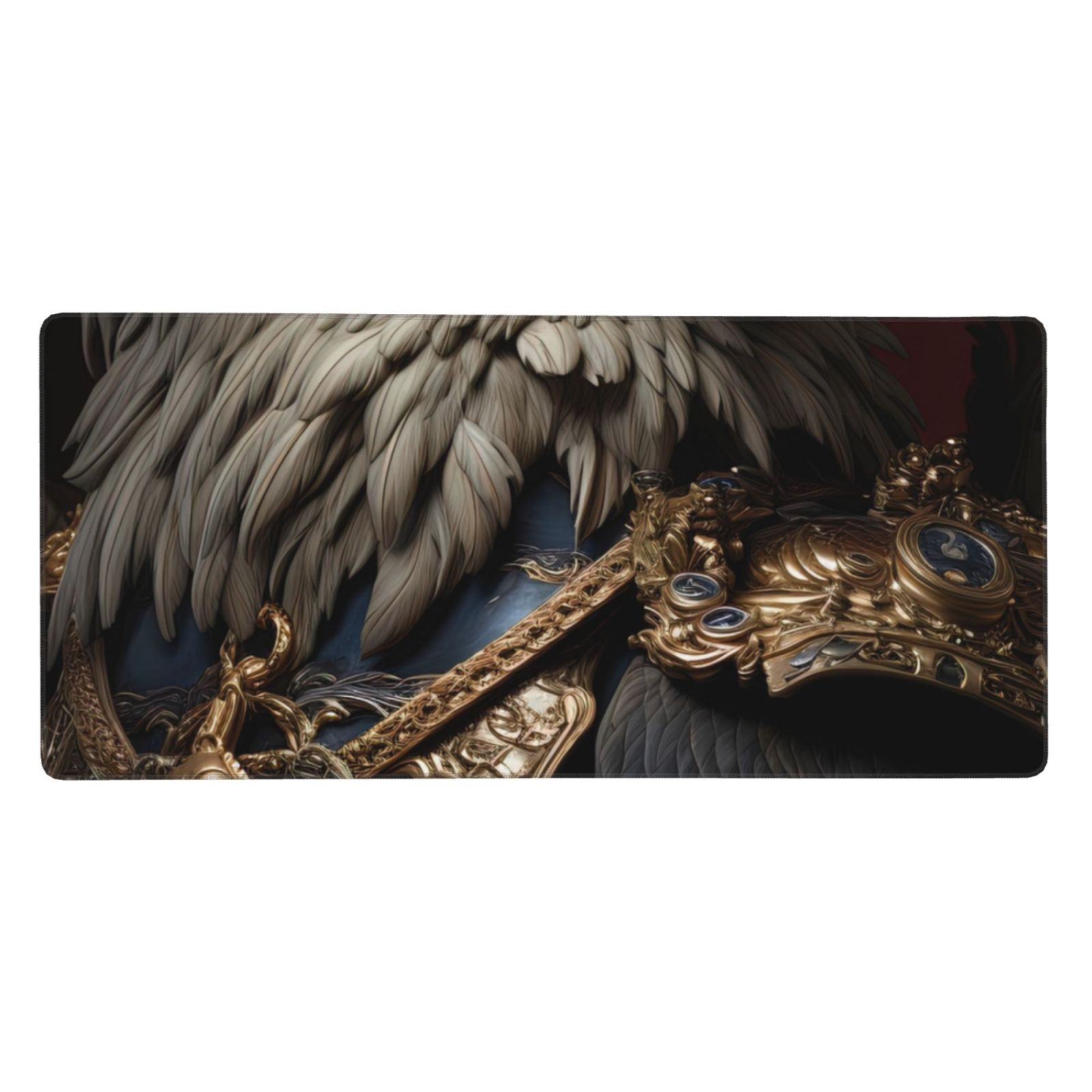 Jgfou Noble Style Bald Eagle Pattern 16x35.5in in Large Gaming Mouse Pad with Stitched Edges ...
