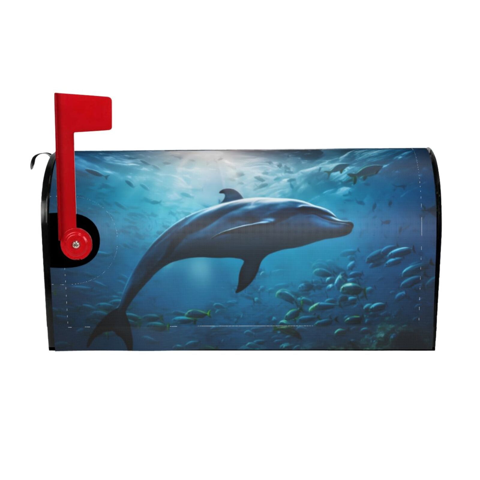 Jgfou Ocean Dolphin Fish School Mailbox Covers Magnetic 21x18 in ...