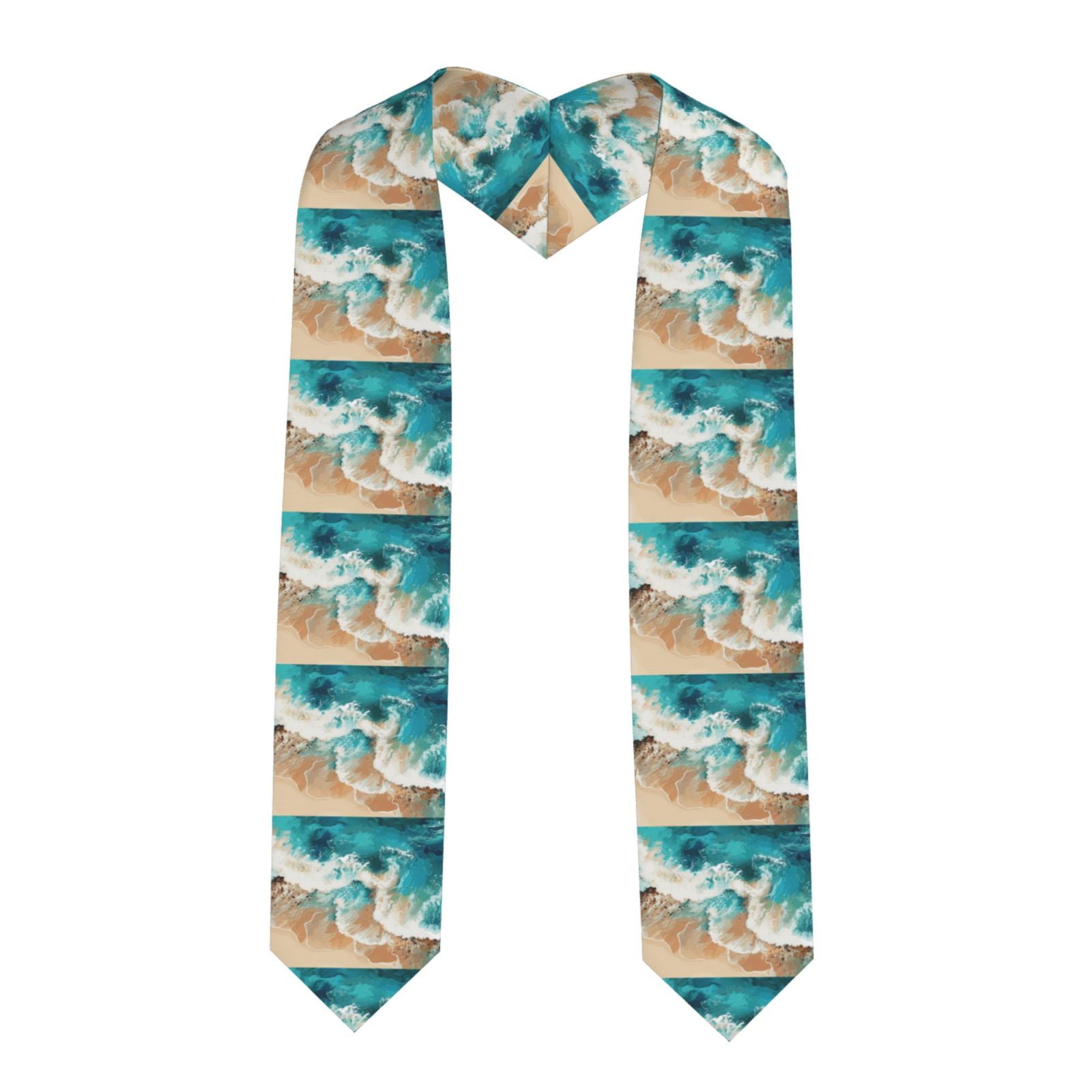 Jgfou Ocean Wave Crash Print Graduation Stoles, Unisex Adult Graduation ...