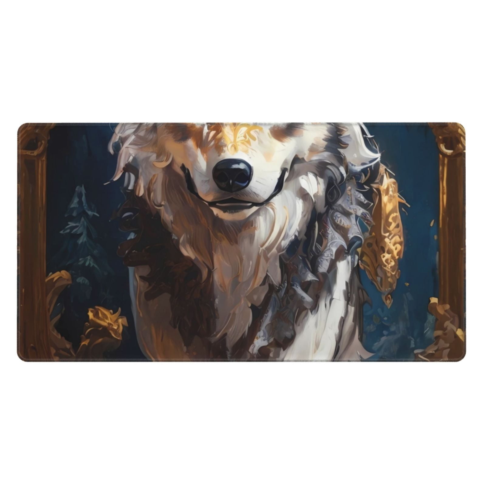 Jgfou Oil Painting Tribal Wolf Style Large Gaming Mouse Pad Desk Mat ...