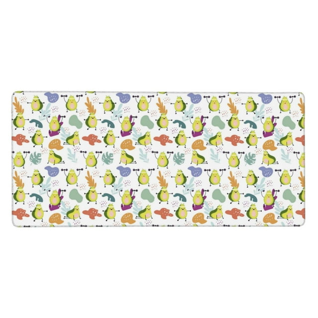 Jgfou Orange Green Avocado Pattern 16x35.5in in Large Gaming Mouse Pad ...