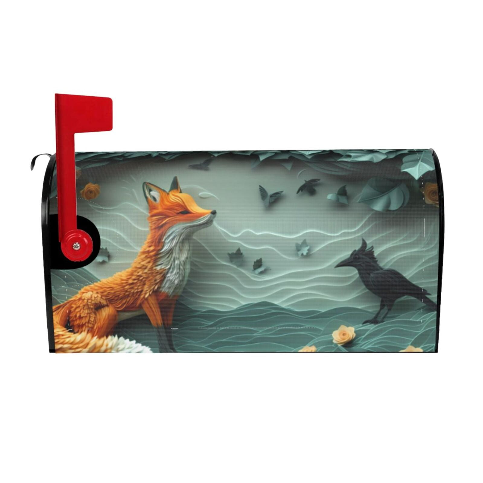 Jgfou Paper Fox Crow Fantasy Mailbox Covers Magnetic 21x18 in Mailbox ...