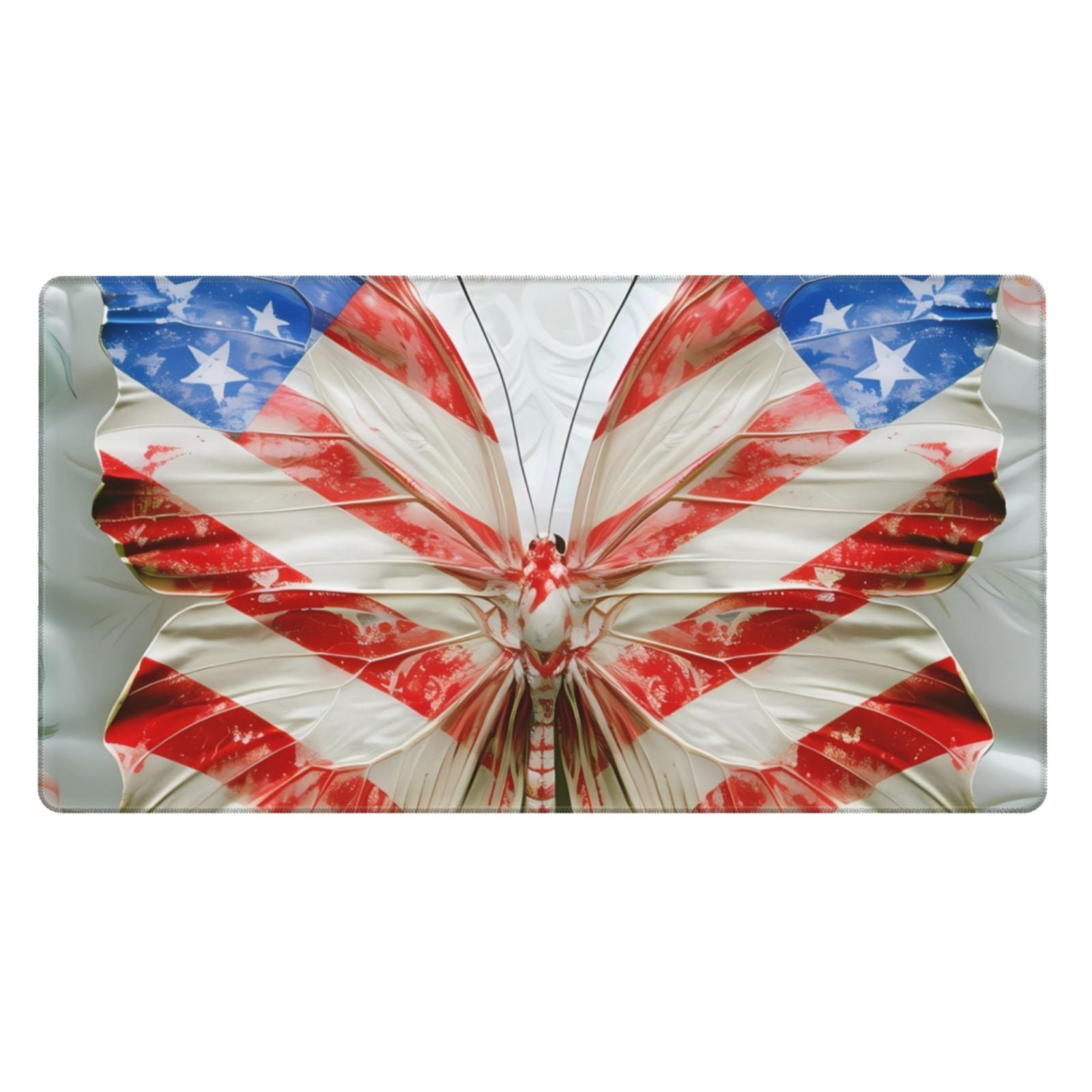 Jgfou Patriotic Butterfly Floral Style Large Gaming Mouse Pad Desk Mat ...