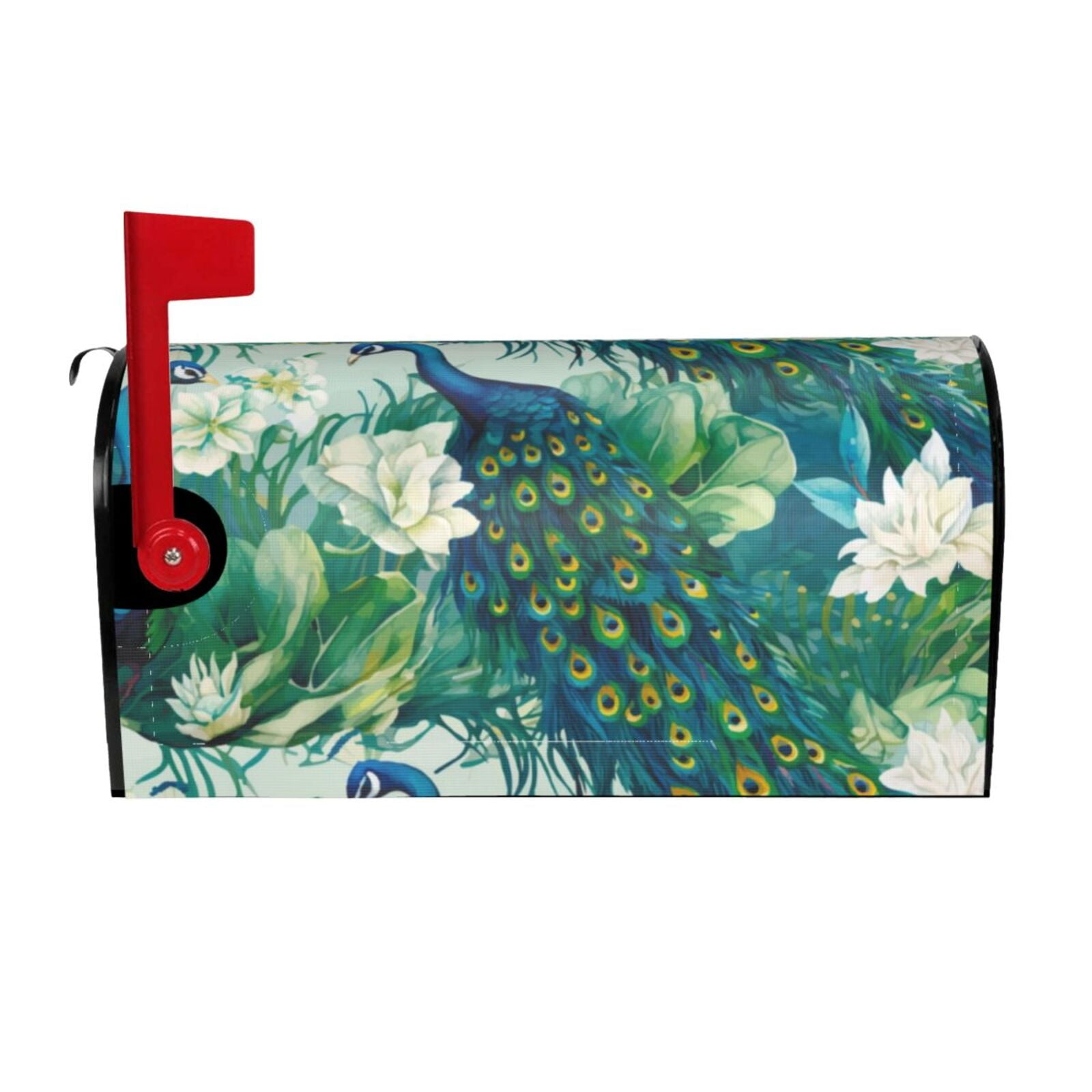 Jgfou Peacock And Flowers Mailbox Covers Magnetic 25.5x21 in Mailbox ...