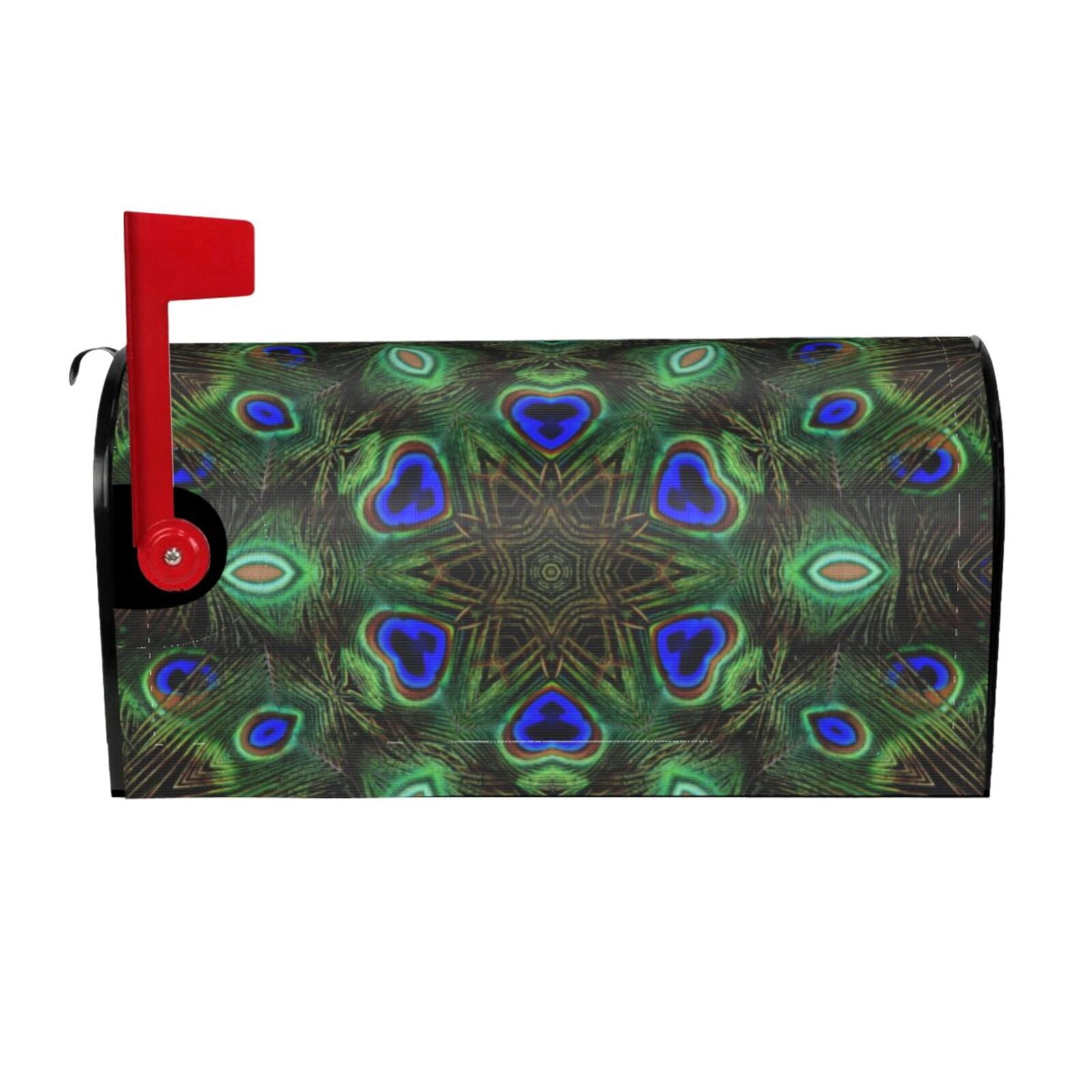 Jgfou Peacock Feathers Mailbox Covers Magnetic 21x18 in Mailbox Wraps ...