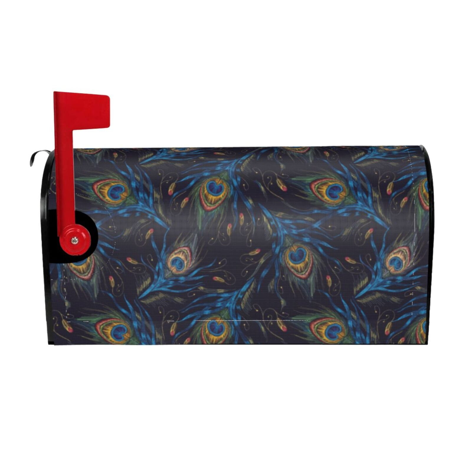 Jgfou Peacock Feathers Mailbox Covers Magnetic 21x18 in Mailbox Wraps ...