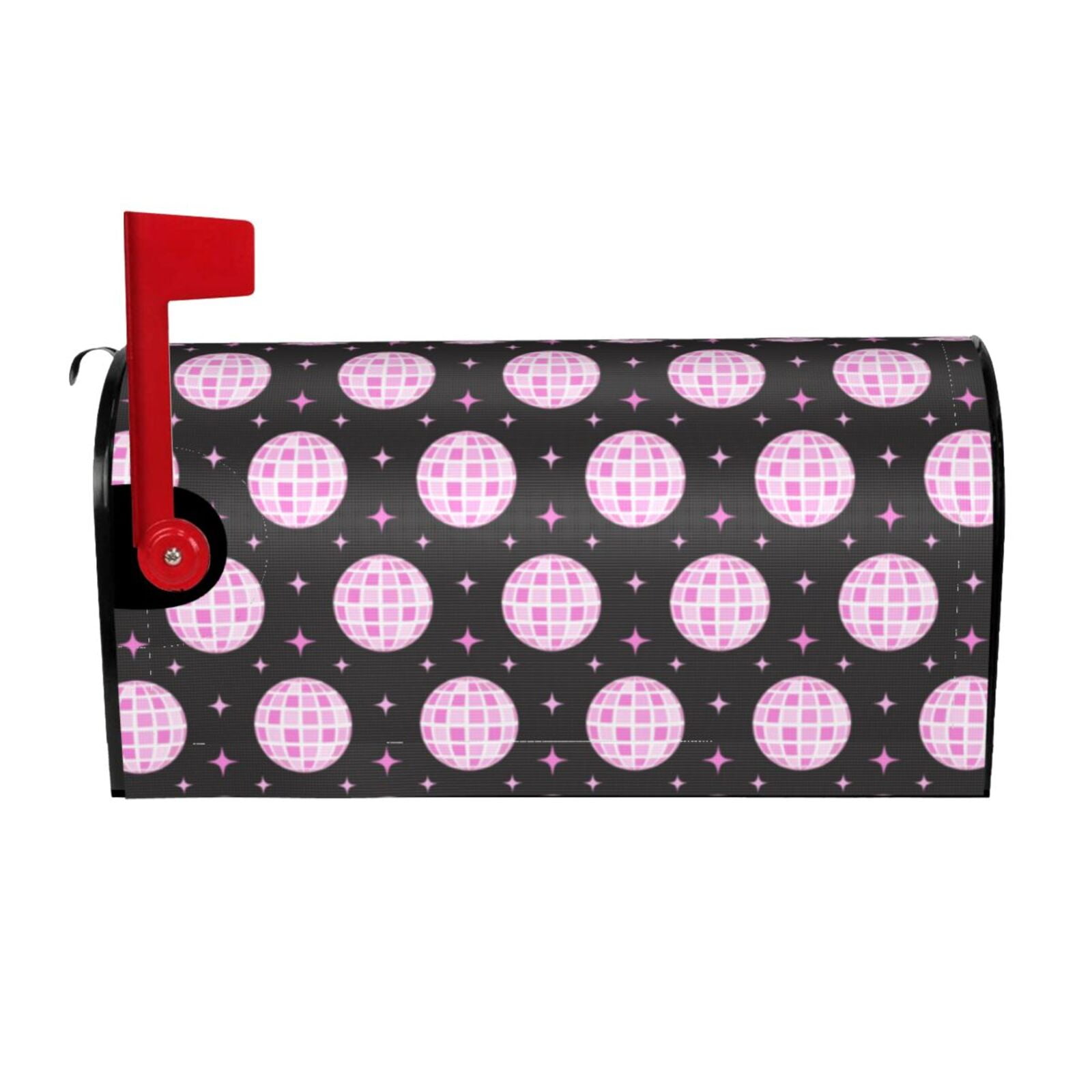 Jgfou Pink Groovy Disco Ball Mailbox Covers Magnetic Mailbox Wraps Post ...