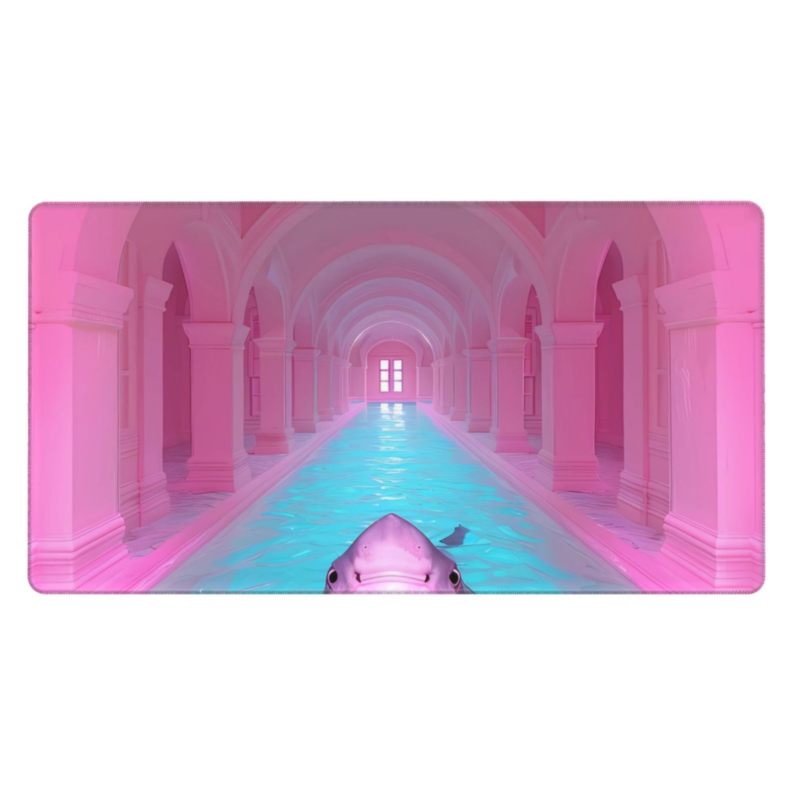 Jgfou Pink Shark Pool Fantasy Style Large Gaming Mouse Pad Desk Mat ...