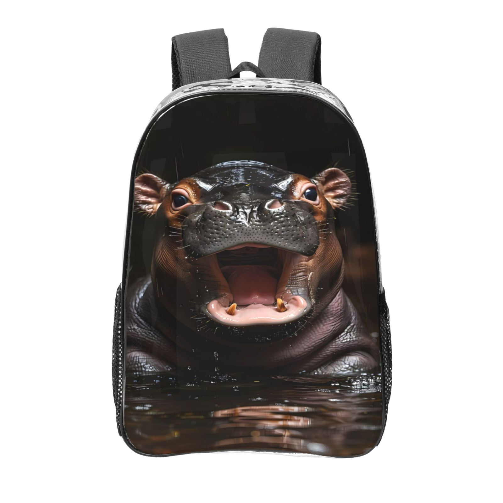 Jgfou Playful Baby Hippo Splash Print Clear Backpack, Transparent ...