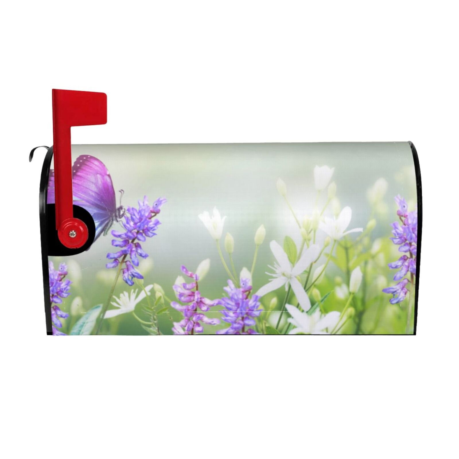 Jgfou Purple Butterfly On Wild Mailbox Covers Magnetic 21x18 in Mailbox ...