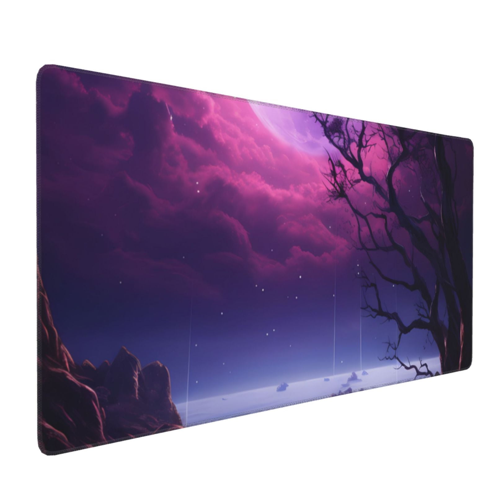 Jgfou Purple Moon Tree Night Sky Print Large 16x35.5in Mouse Pad ...